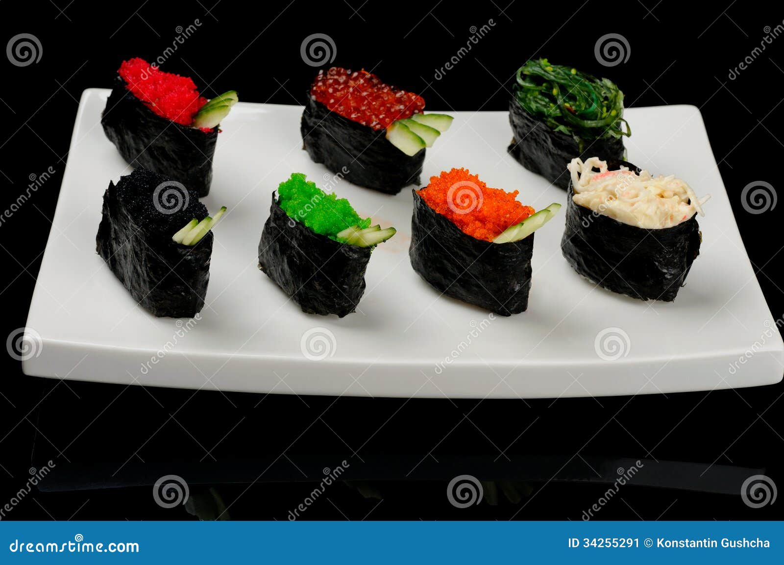 Assortment of sushi stock image. Image of rice, prepared - 34255291