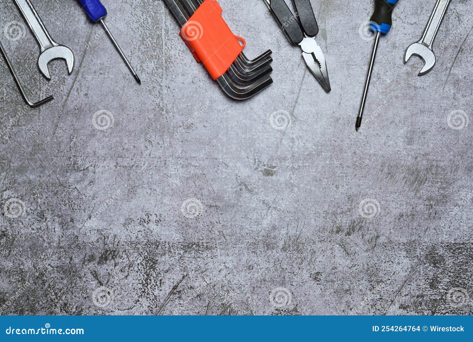 Assortment of Tools and Variety Isolated on a Stonebackground Stock ...