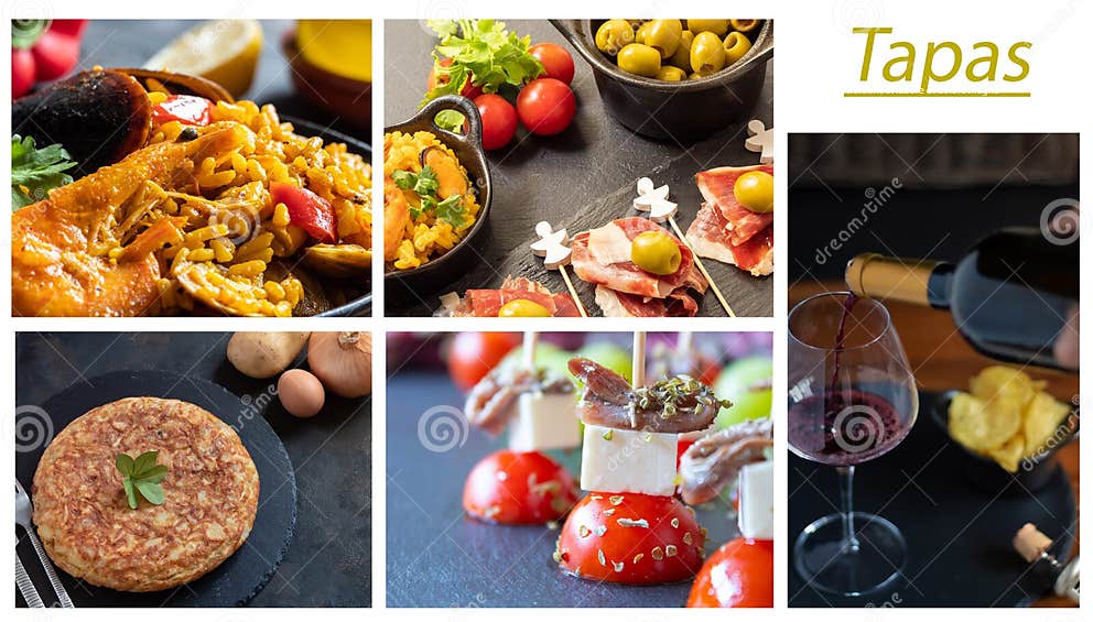 Assortment of Typical Spanish Tapas Stock Image - Image of gourmet ...