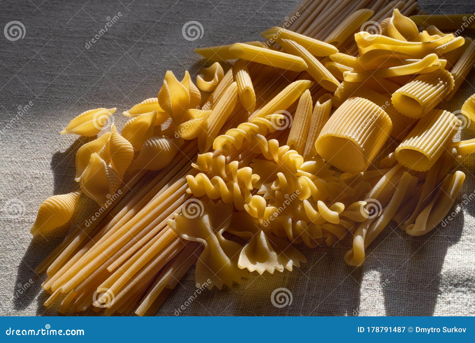 Italian uncooked dry pasta stock image. Image of healthy - 178791487
