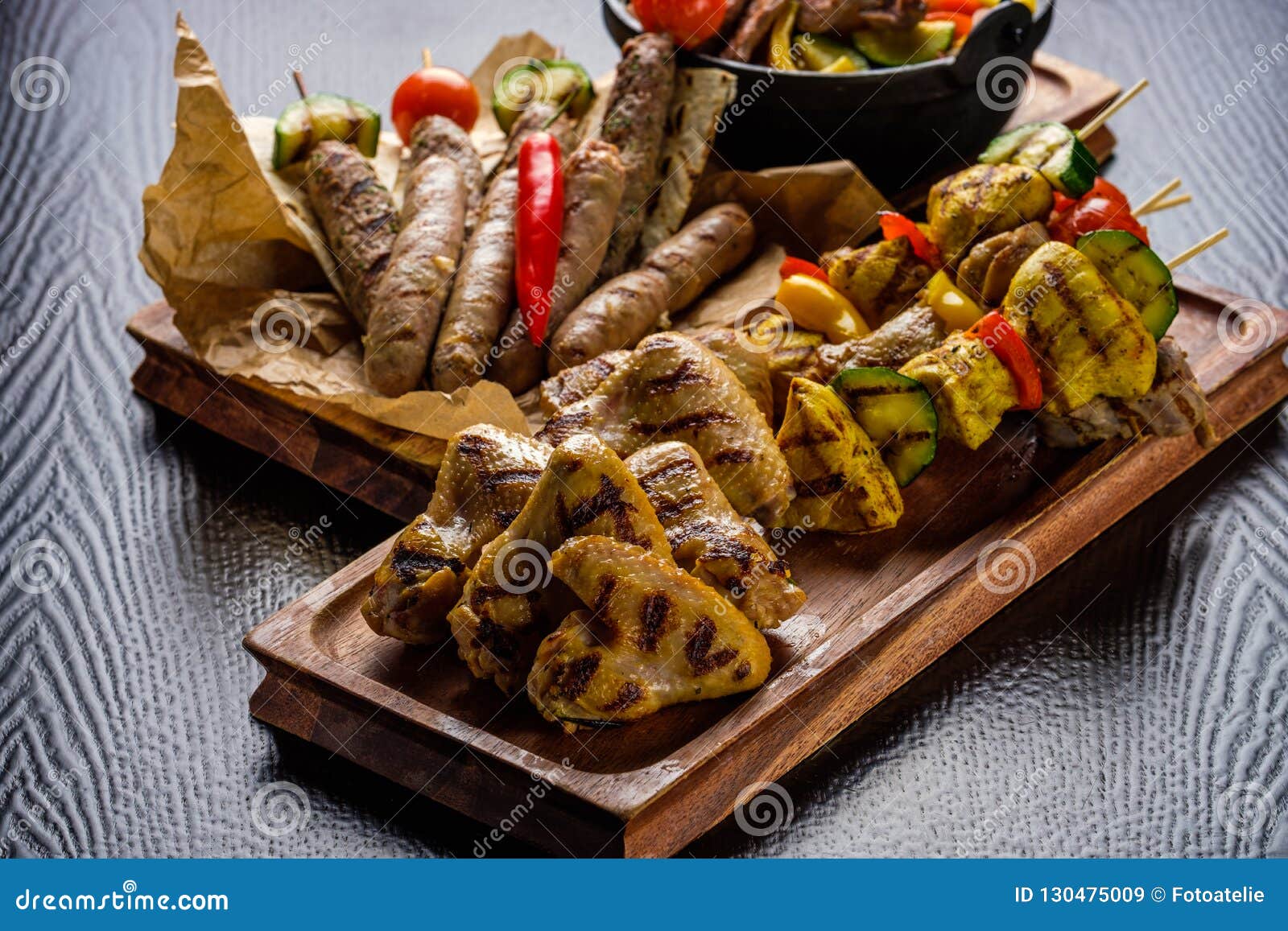 Assortment Various Barbecue Food Grill Meat Stock Image - Image of ...