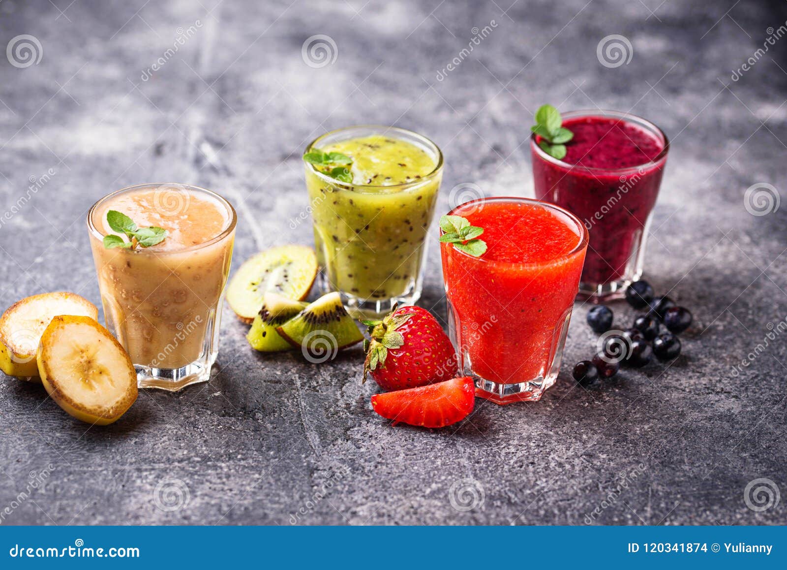 Assortment of Various Healthy Smoothies Stock Photo - Image of ...
