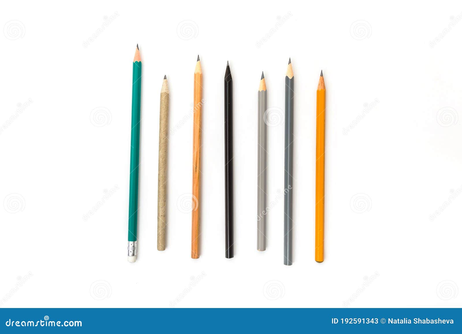 Assortment of Various Pencil Isolated on White Stock Image - Image of ...