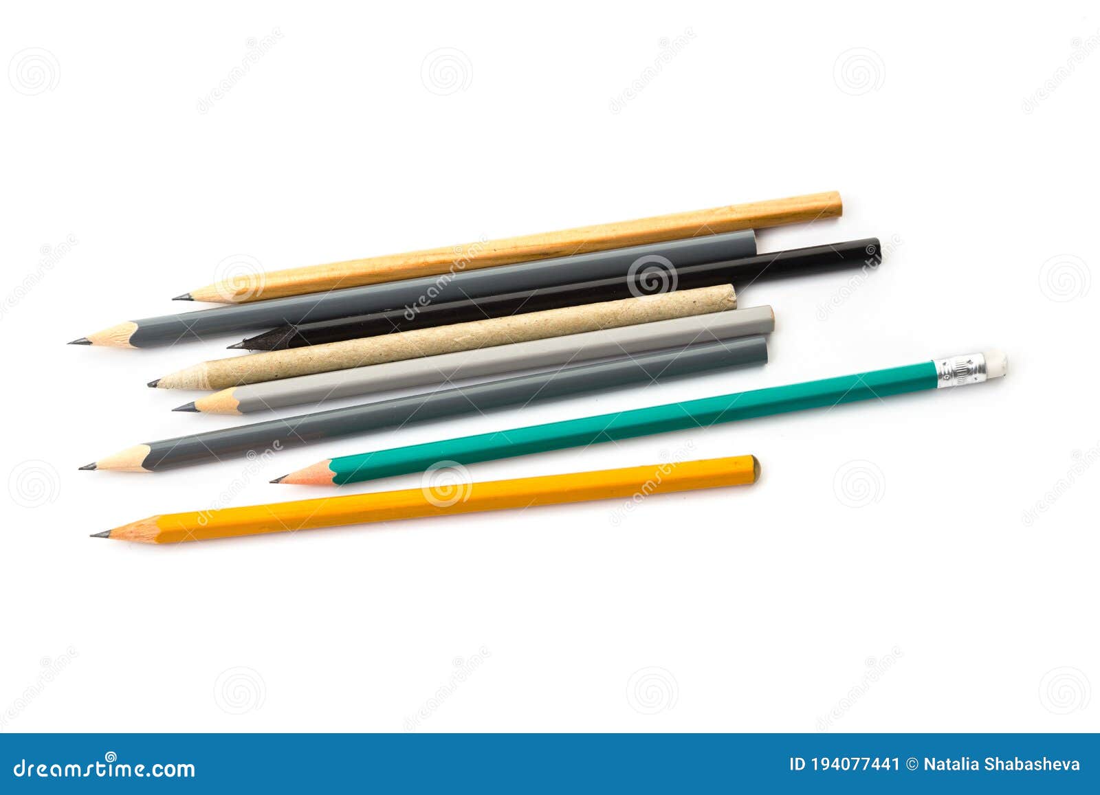 Assortment of Various Pencil Isolated on White Stock Image - Image of ...