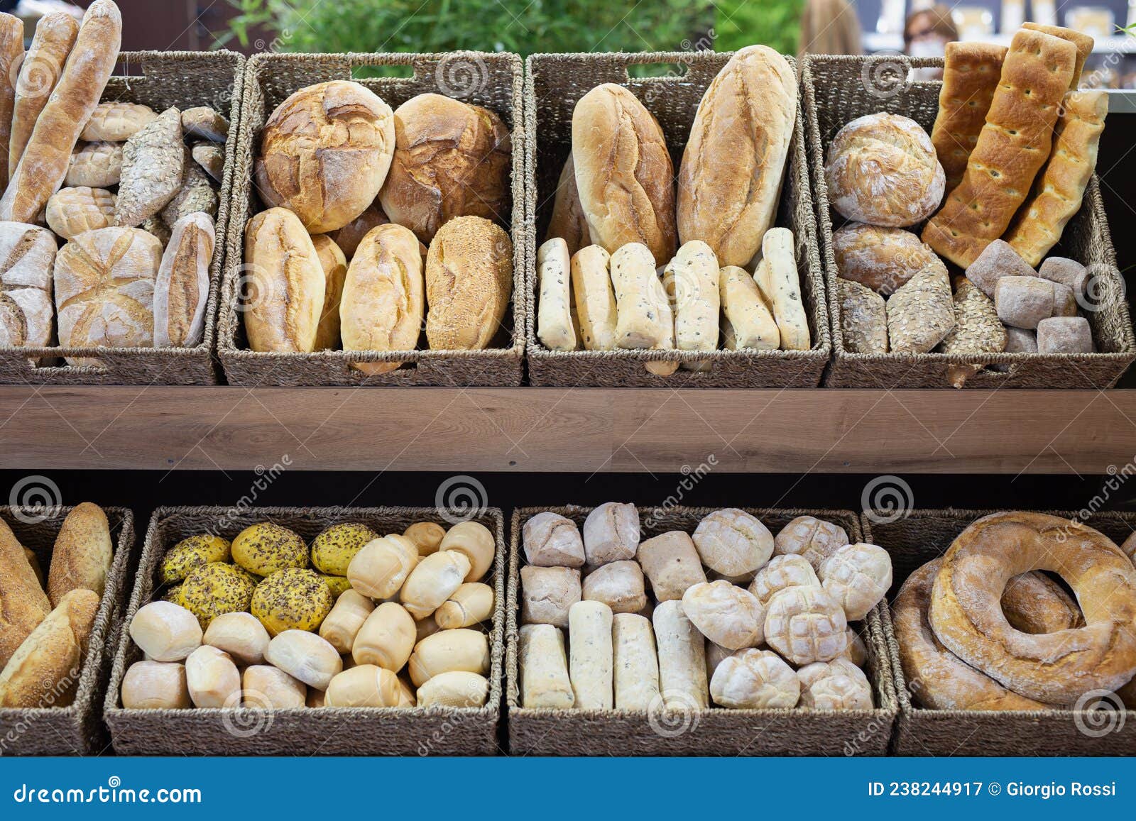 Assortment of Various Types of Italian Bread in a Bakery Stock Image ...