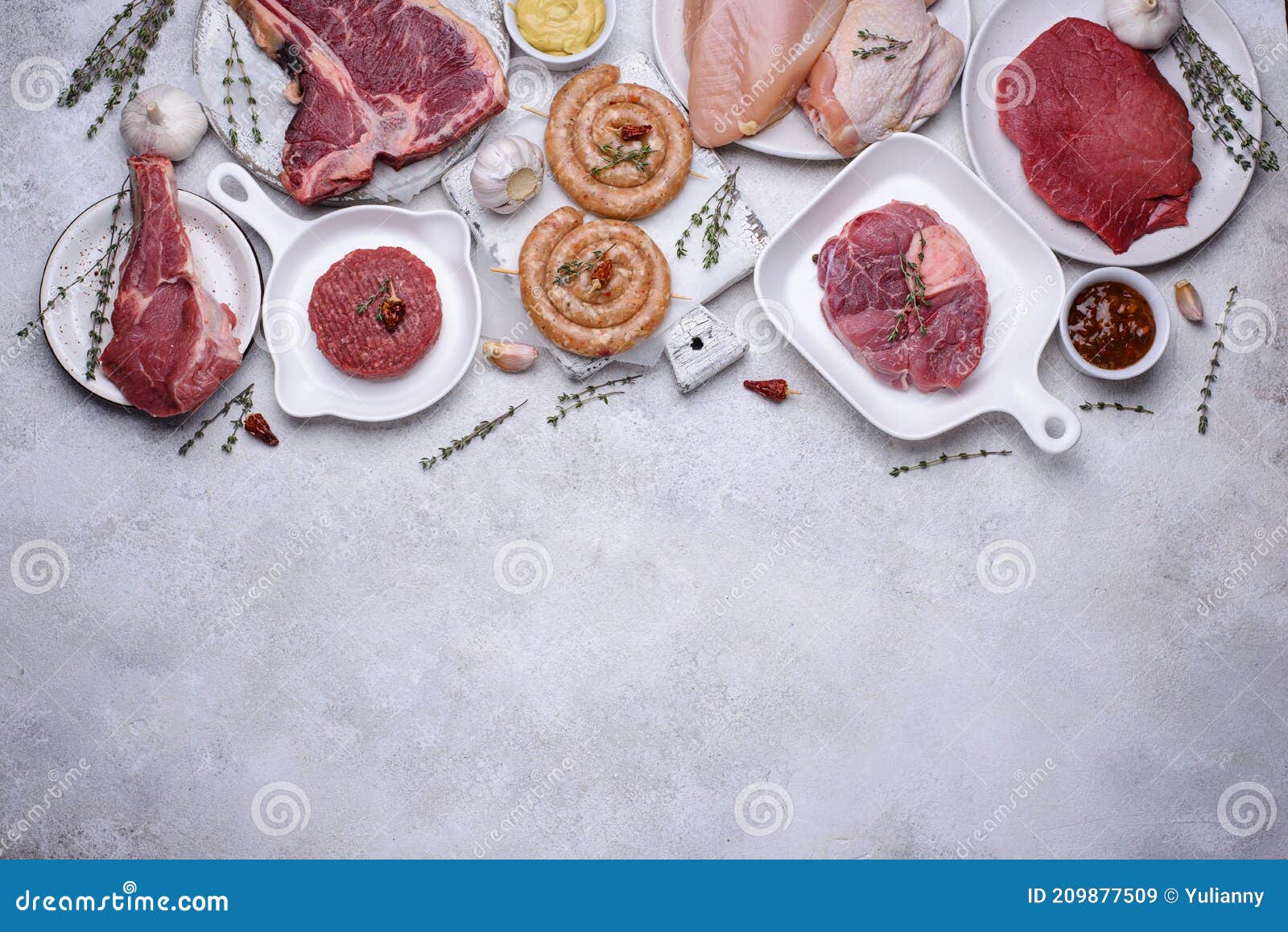 Assortment of Various Types of Meat Stock Image - Image of sauce, pork ...