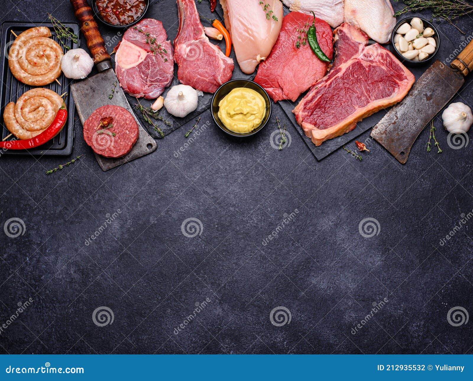 Assortment of Various Types of Meat Stock Photo - Image of kitchen ...
