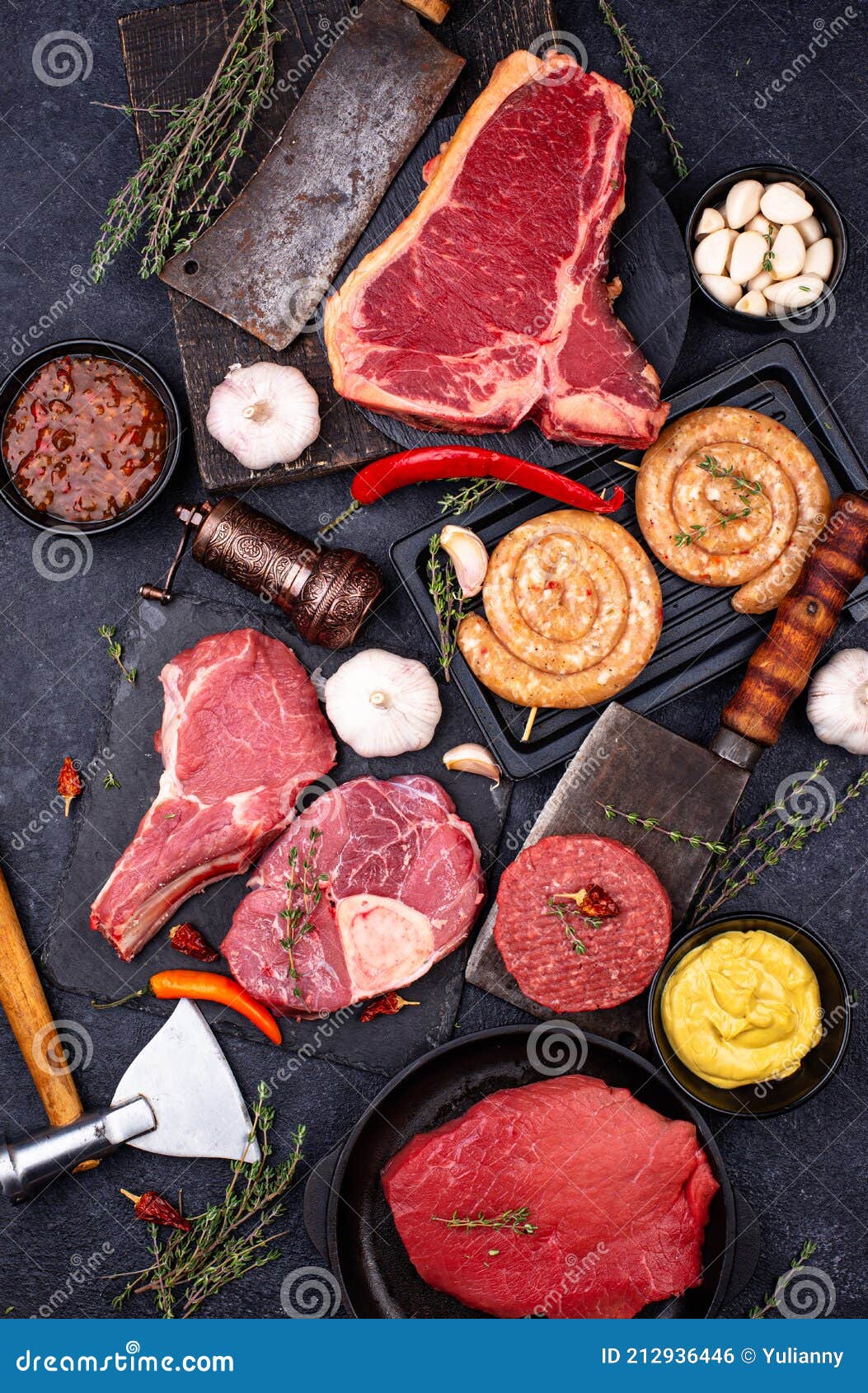 Assortment of Various Types of Meat Stock Photo - Image of barbecue ...