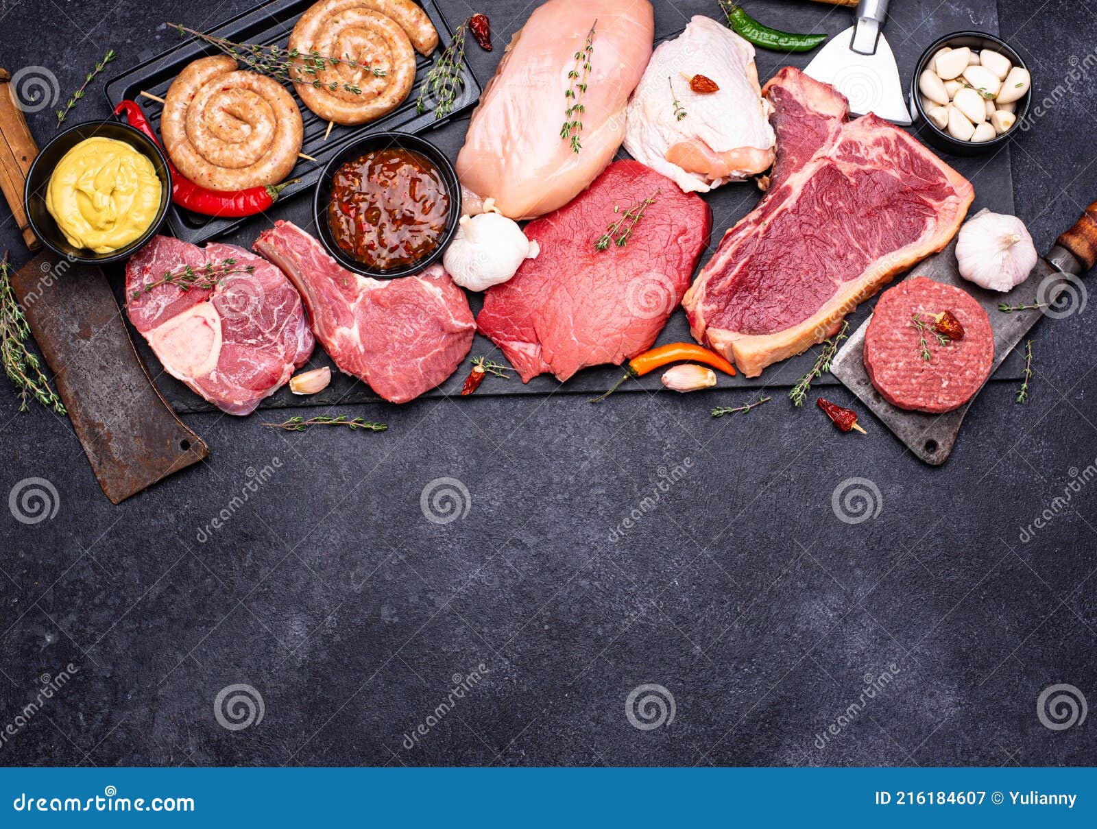 Assortment of Various Types of Meat Stock Image - Image of tenderloin ...