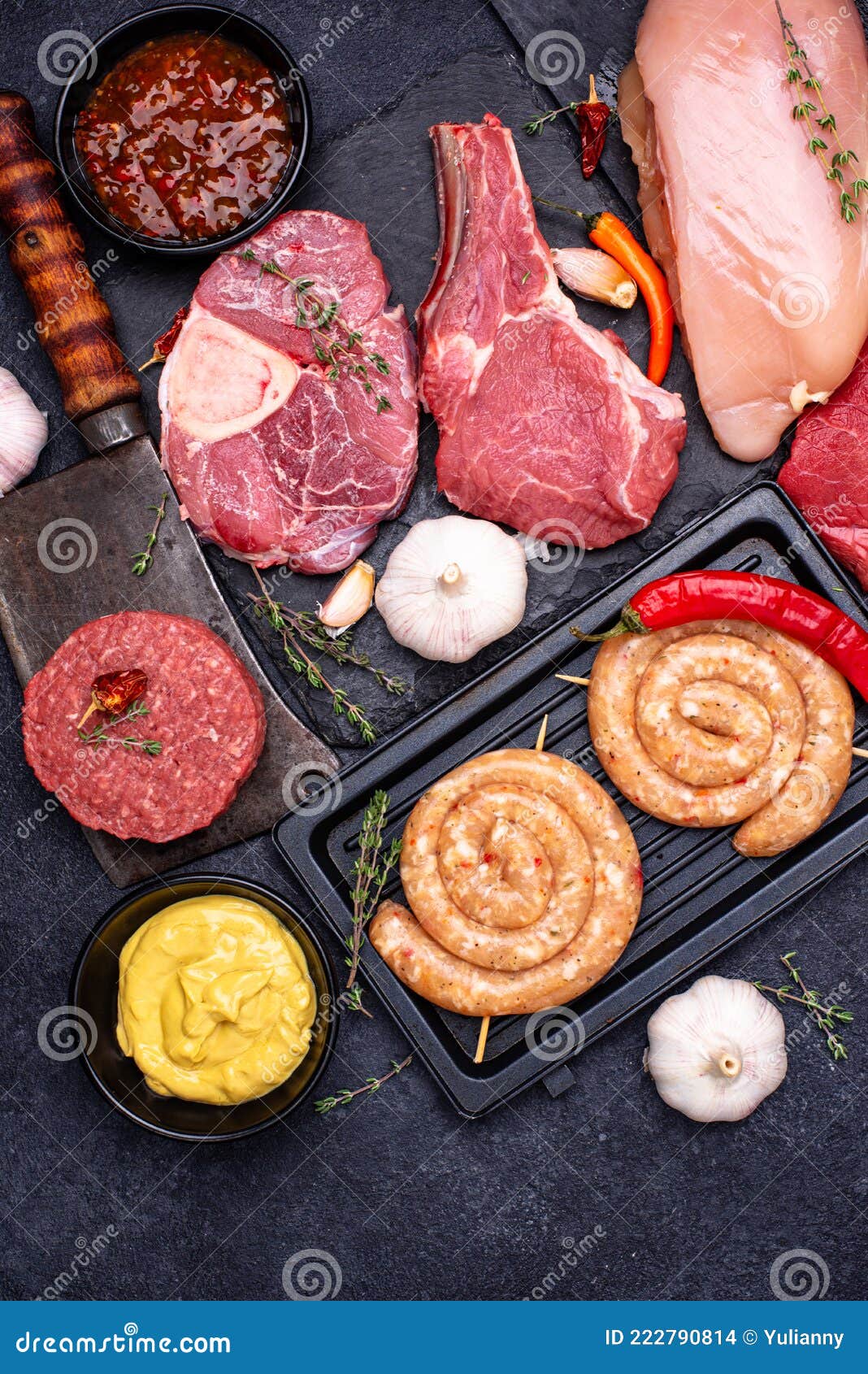 Assortment of Various Types of Meat Stock Photo - Image of pork ...