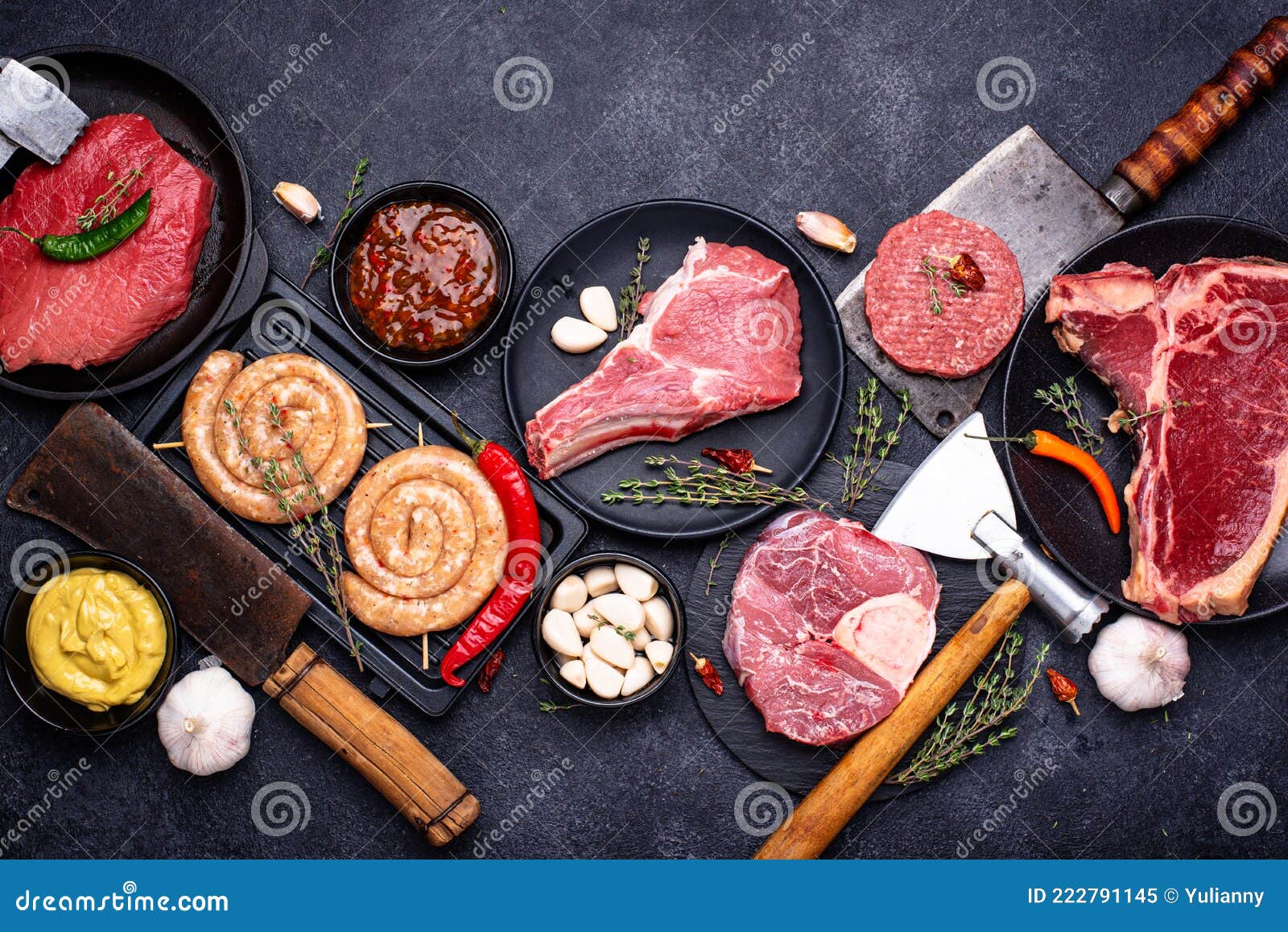 Assortment of Various Types of Meat Stock Image - Image of butcher ...