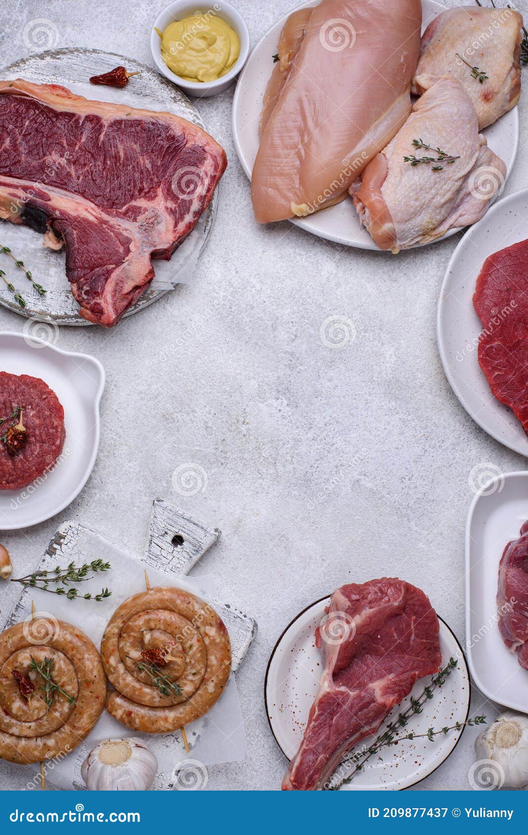 Assortment of Various Types of Meat Stock Image - Image of knife ...