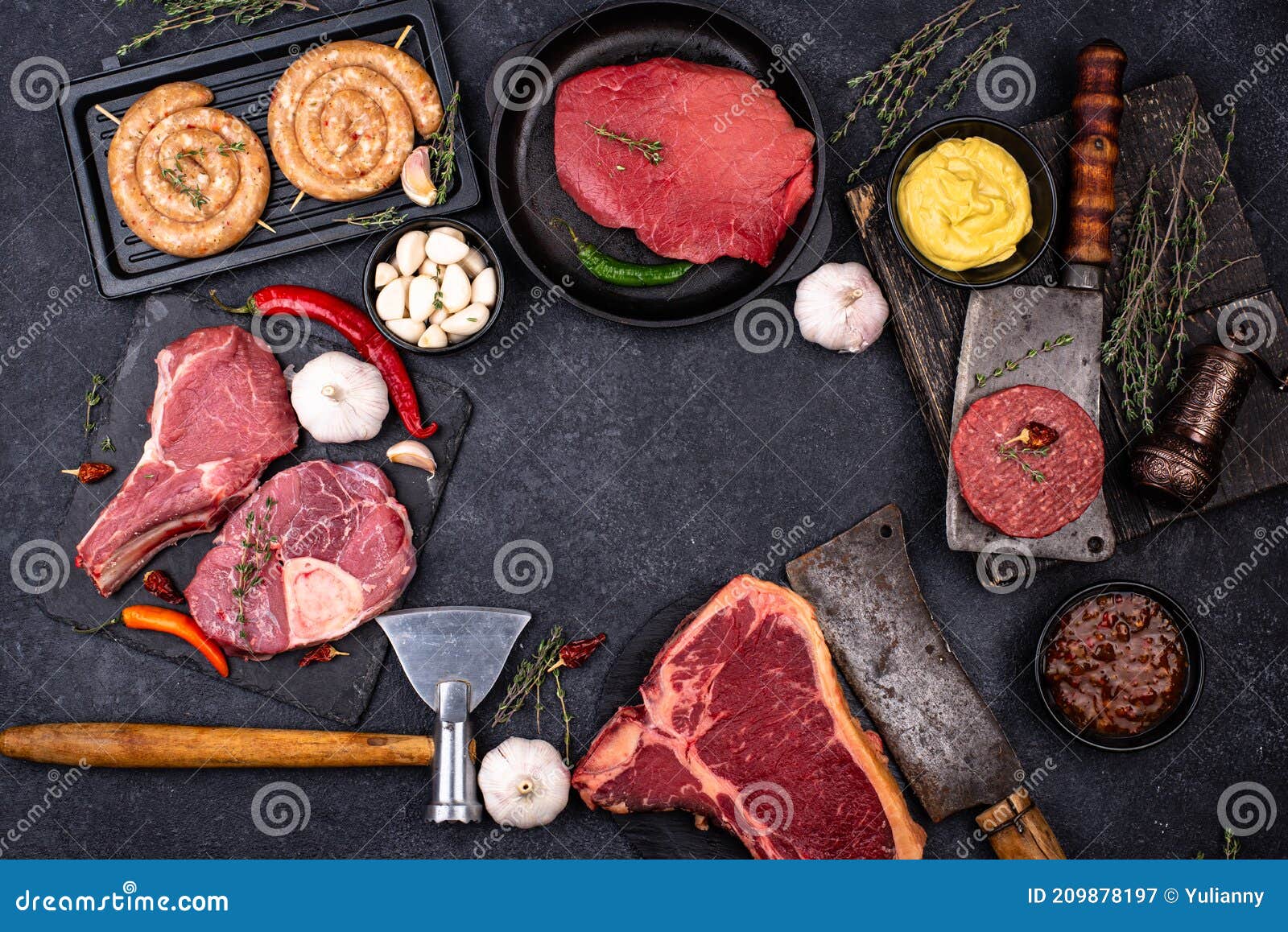 Assortment of Various Types of Meat Stock Image - Image of meal ...