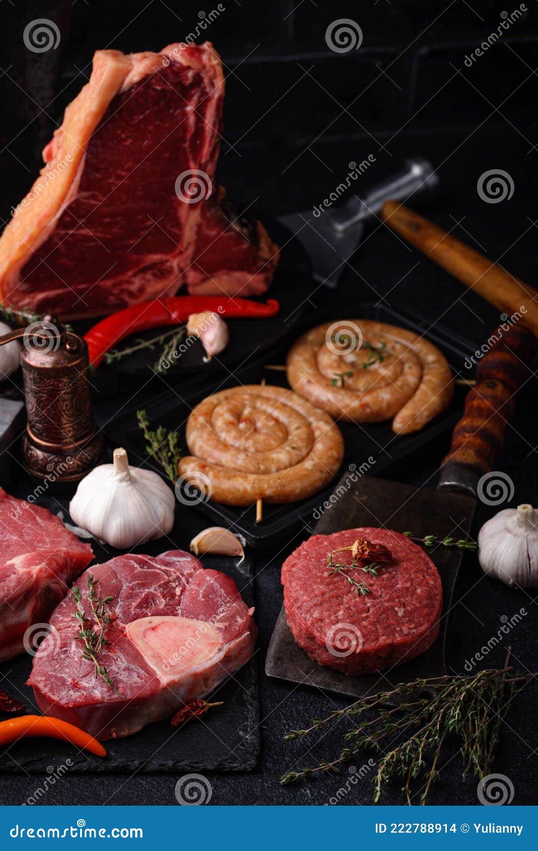 Assortment of Various Types of Meat Stock Photo - Image of meat ...