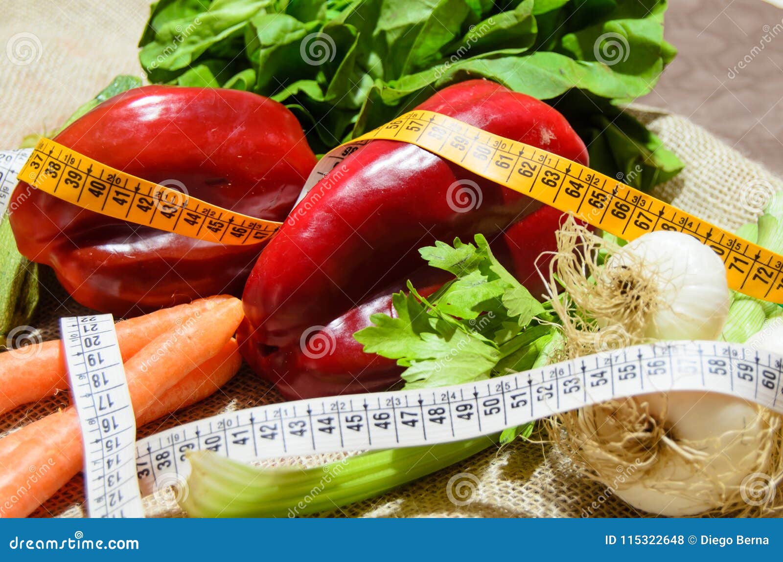Assortment of Vegetables with Meter Stock Photo - Image of carrot ...