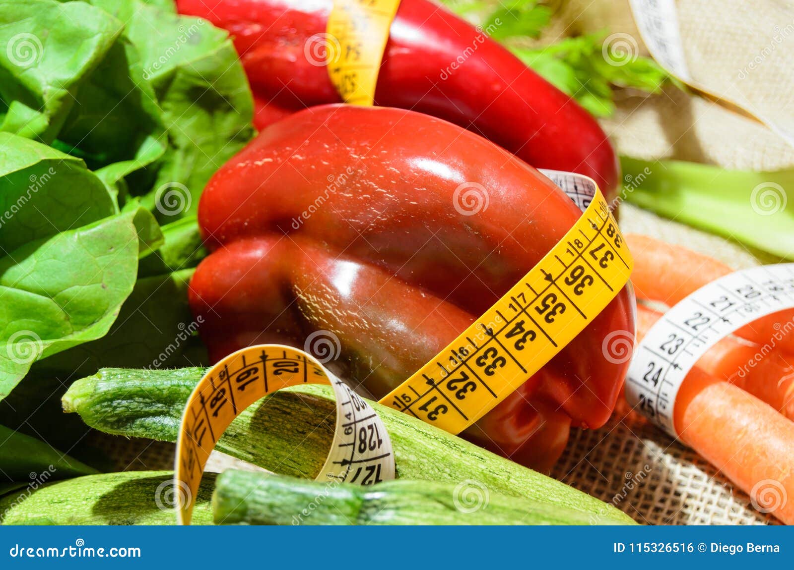 Assortment of Vegetables with Meter Stock Photo - Image of ...