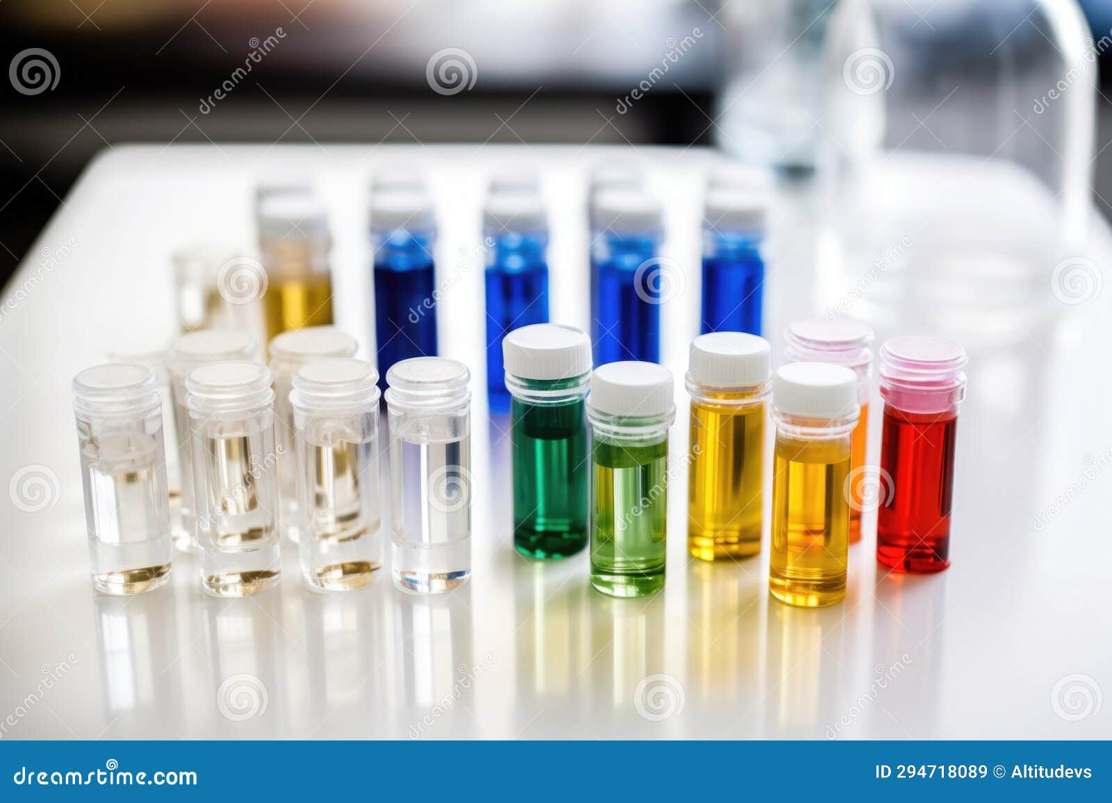 Assortment of Vials on Clean Table Stock Image - Image of healthcare ...