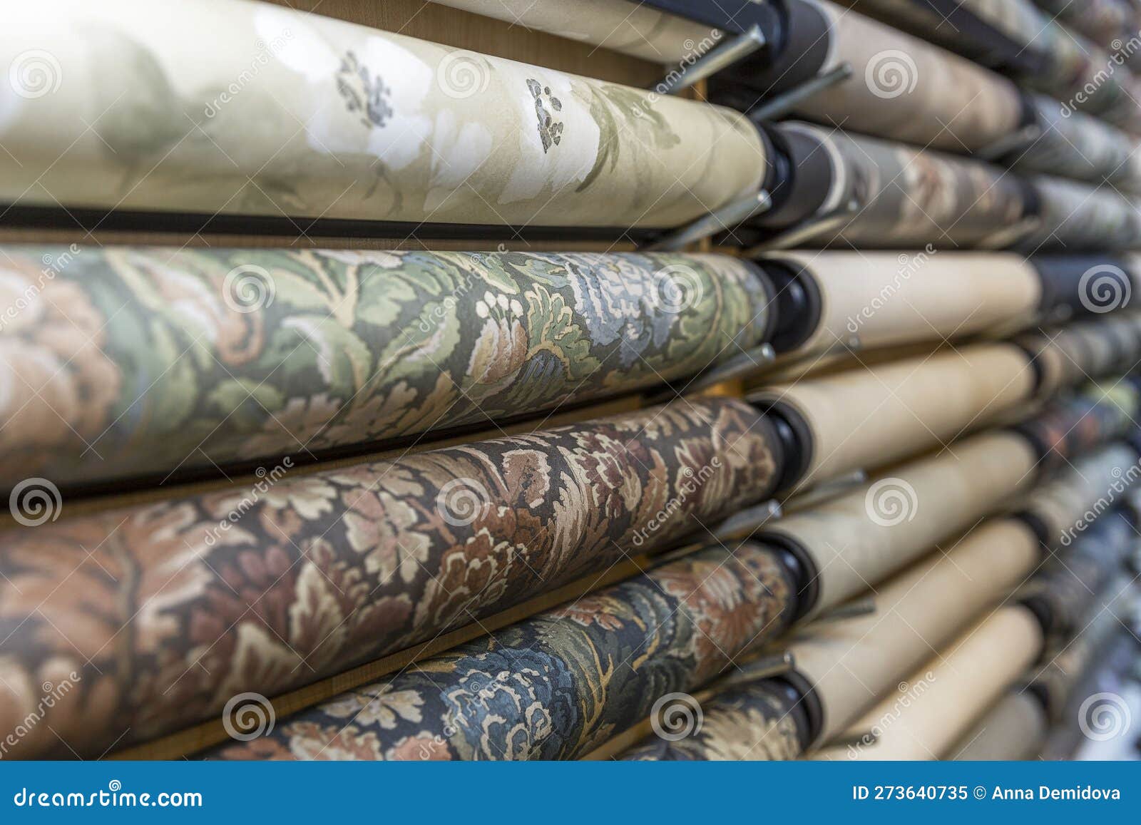 Assortment of Wallpaper in Rolls in the Store. Interior Design and ...