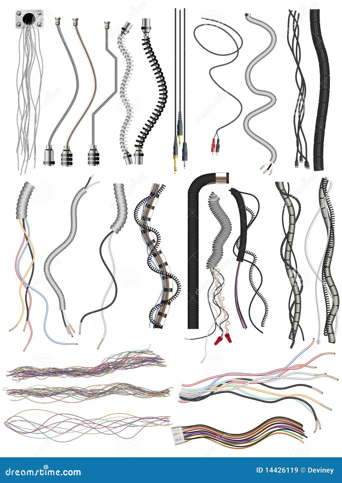 Assortment of wires stock illustration. Illustration of conduct - 14426119