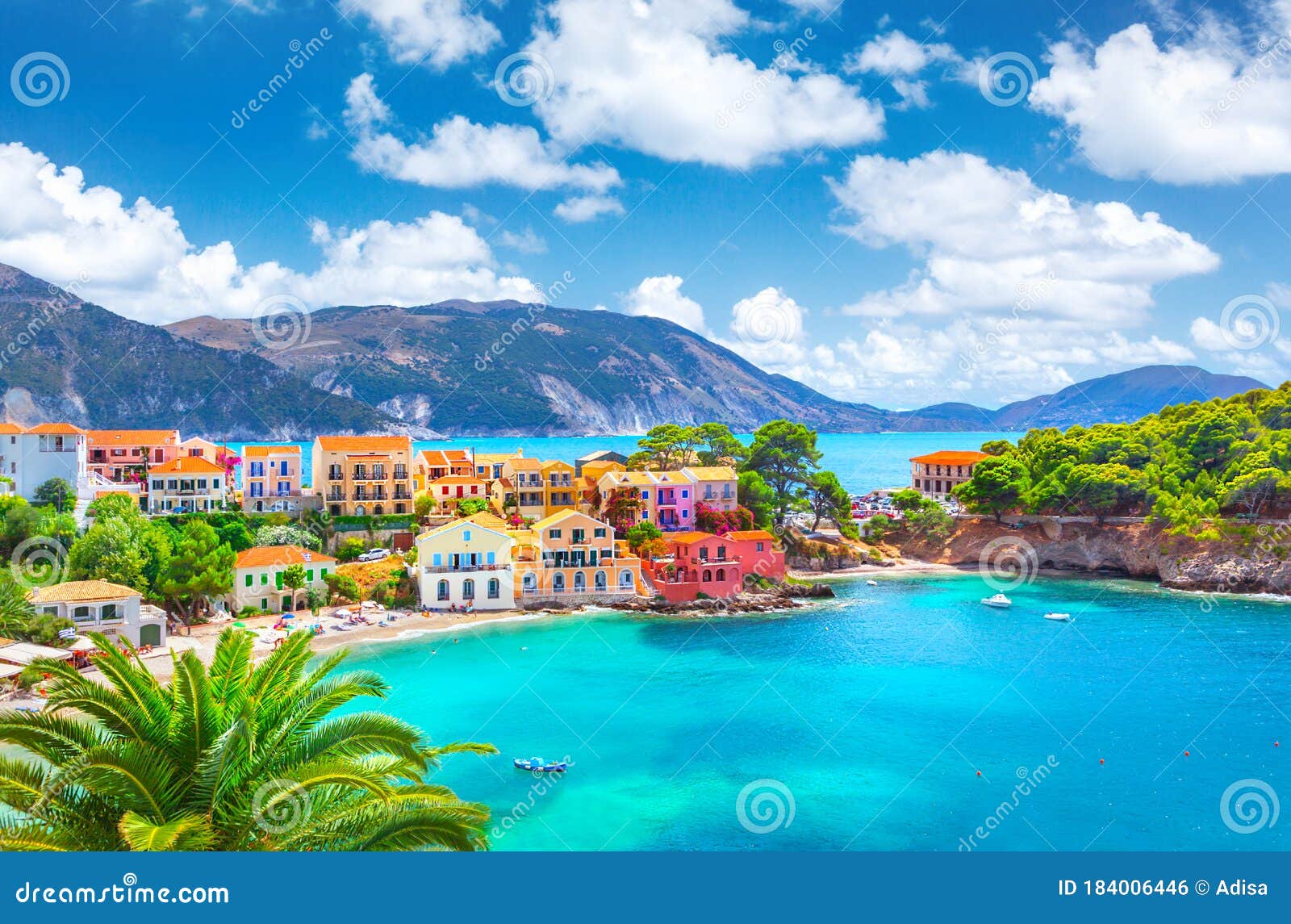 Assos village in Kefalonia stock photo. Image of greece - 184006446