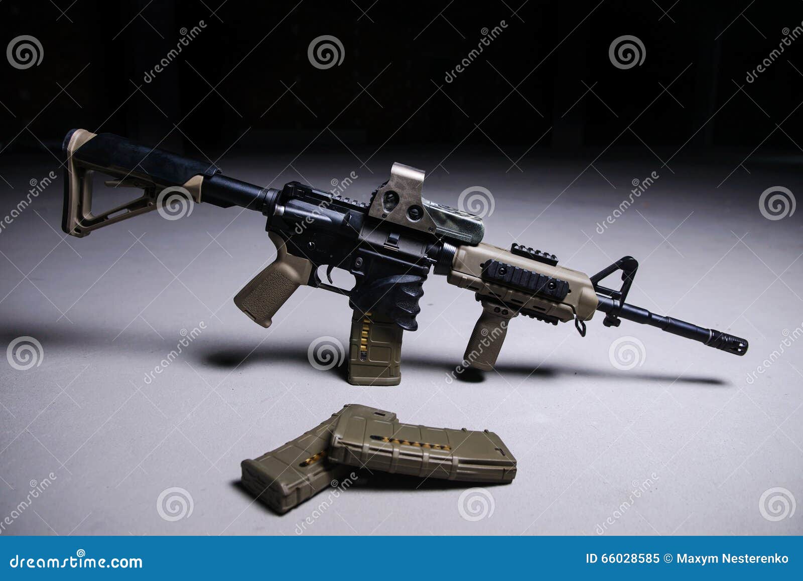 Assult Rifle and Magazines with Bullets Stock Image - Image of bullets ...