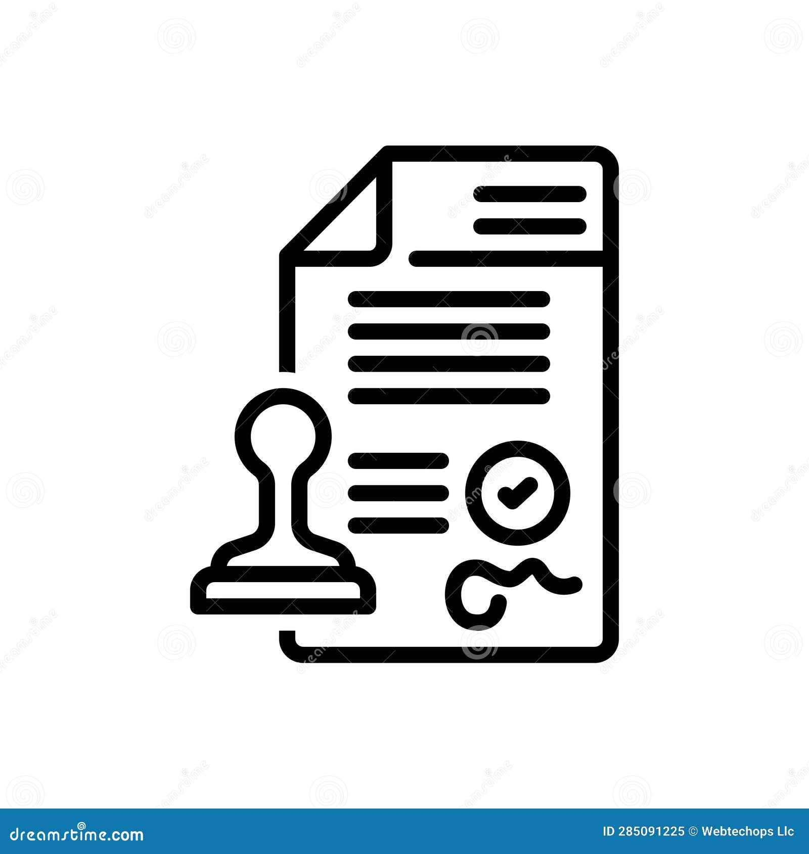 Black Line Icon for Assumption, Permit and Stamp Stock Vector ...