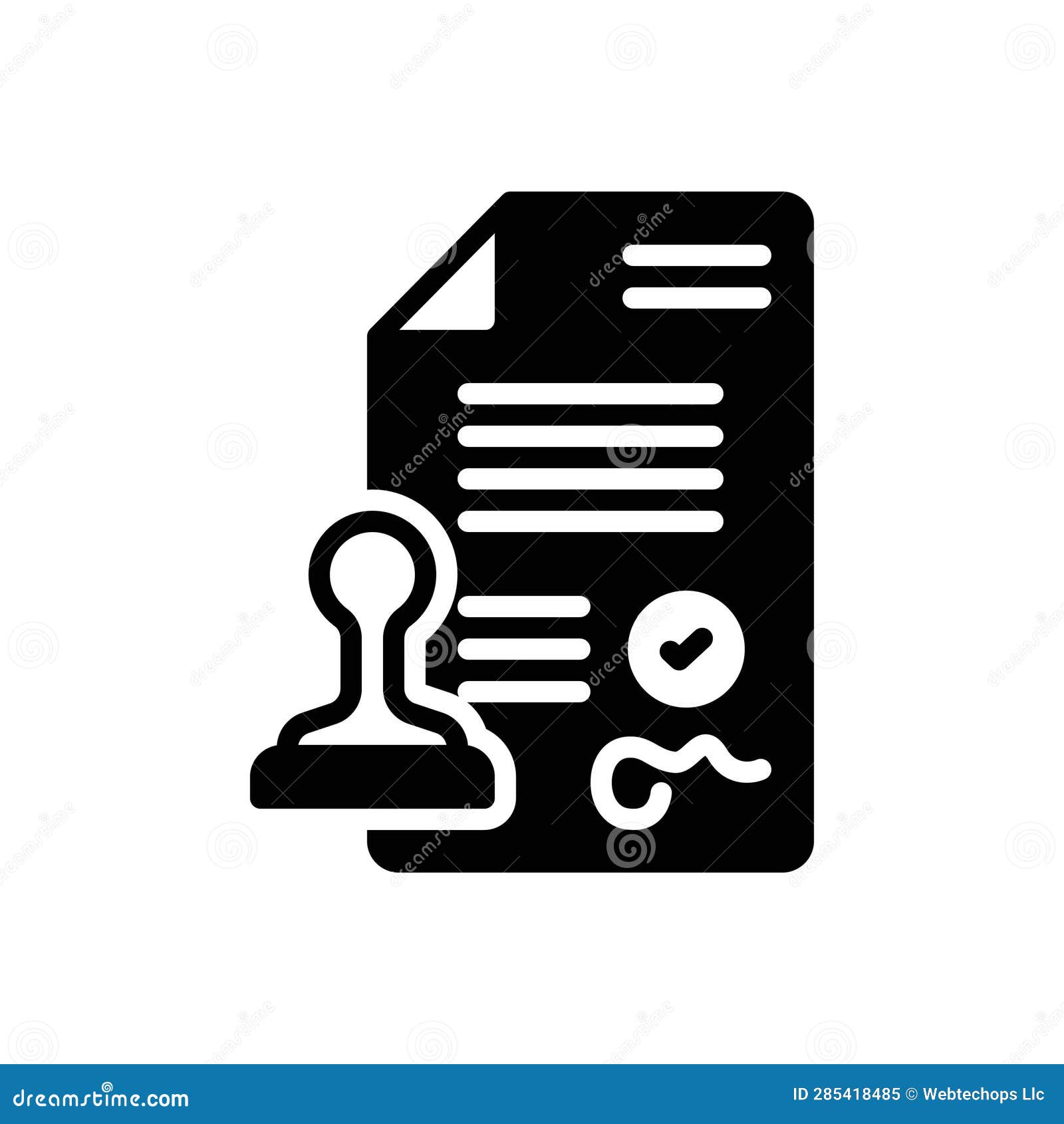 Black Solid Icon for Assumption, Permit and Stamp Stock Vector ...