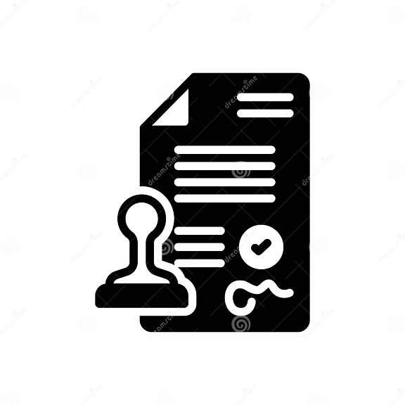 Black Solid Icon for Assumption, Permit and Stamp Stock Vector ...