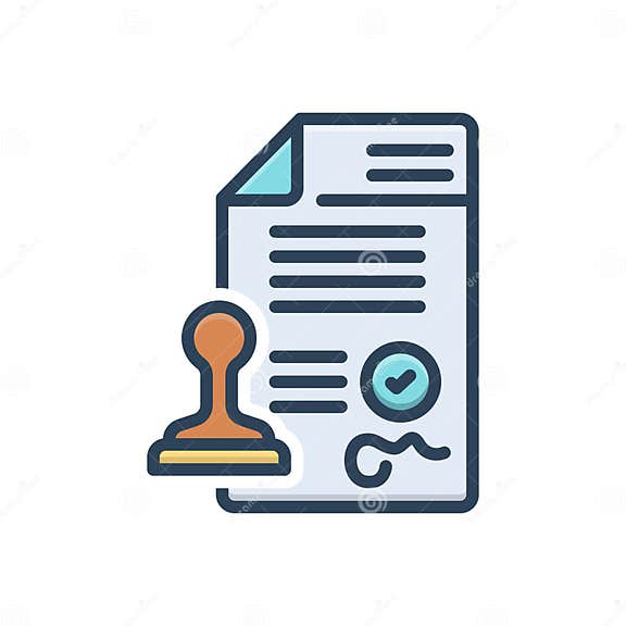 Color Illustration Icon for Assumption, Permit and Stamp Stock Vector ...