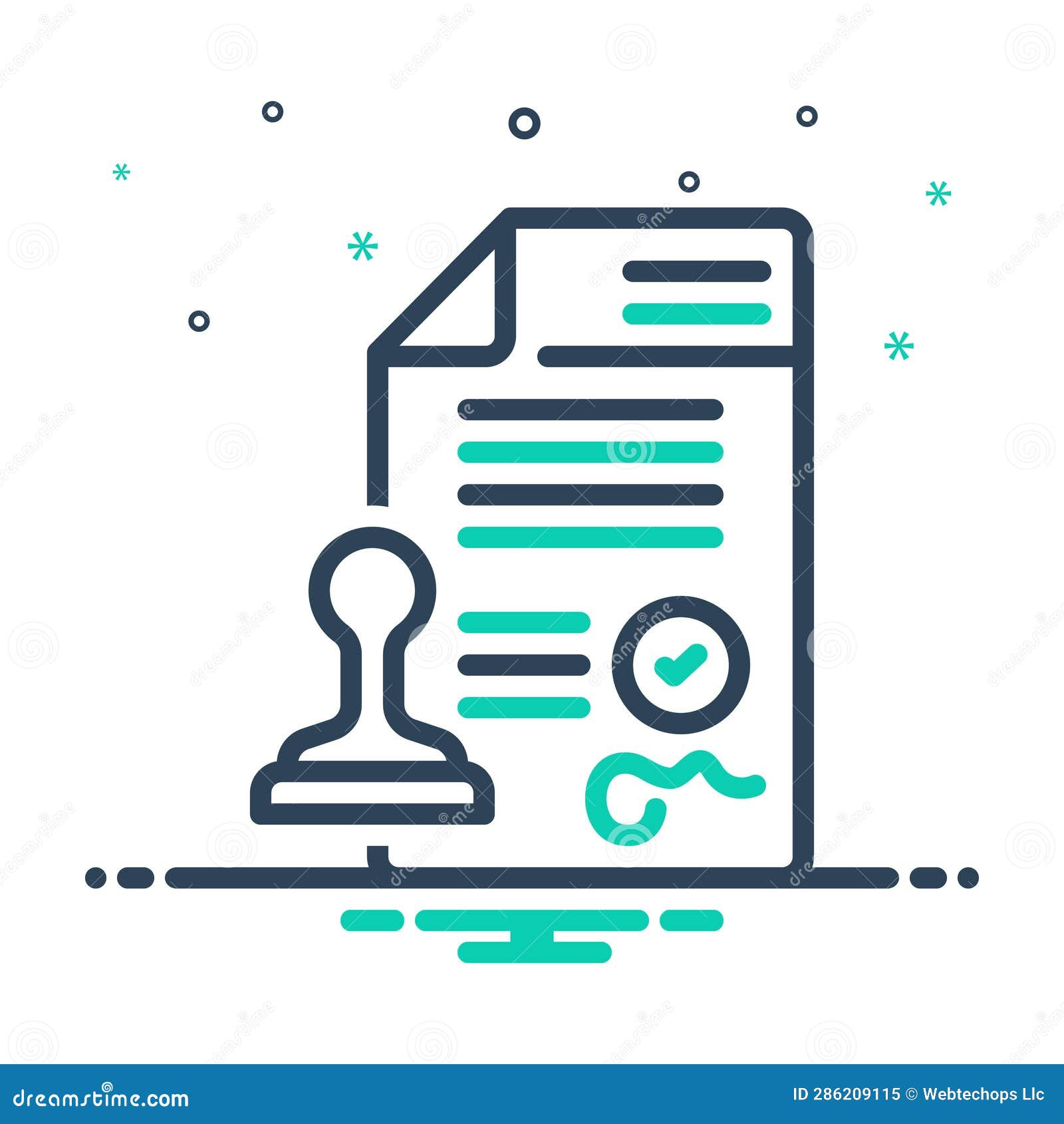 Mix Icon for Assumption, Permit and Stamp Stock Illustration ...