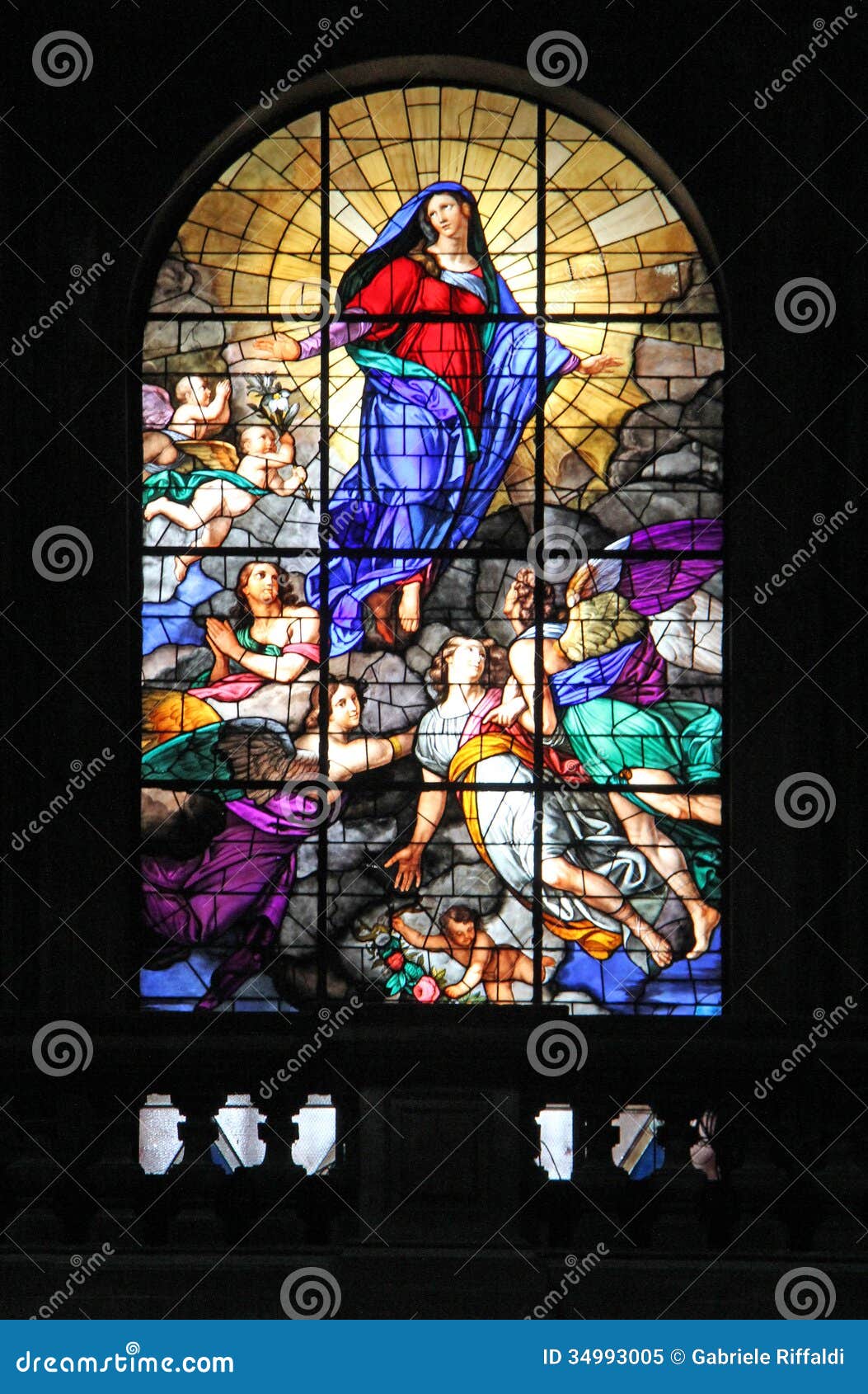 The Assumption of Mary stock image. Image of stainedglass - 34993005