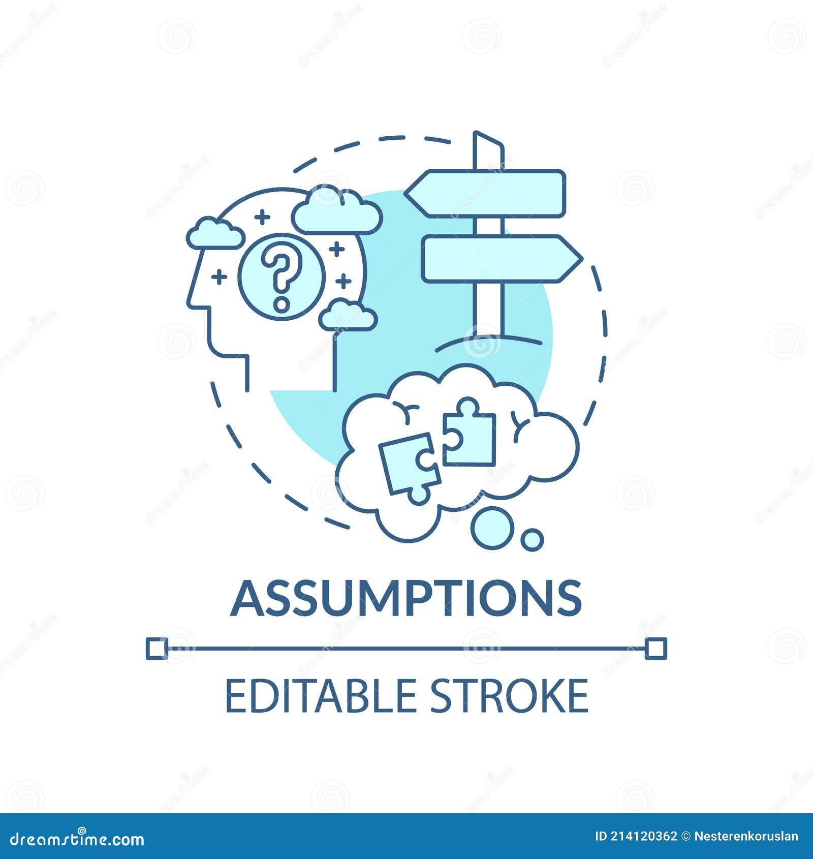 Assumptions Blue Concept Icon Stock Vector - Illustration of icon ...
