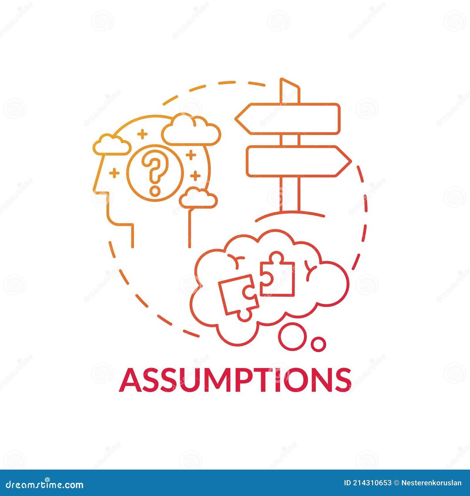 Assumptions Red Gradient Concept Icon Stock Vector - Illustration of ...