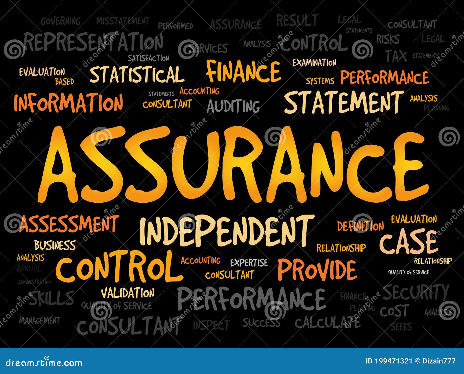 ASSURANCE Word Cloud Background Stock Illustration - Illustration of ...