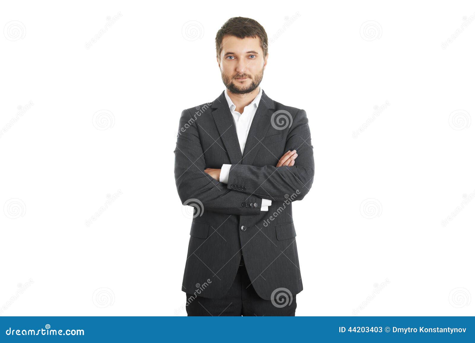 Assured Businessman with Folded Hands Stock Image - Image of serious ...