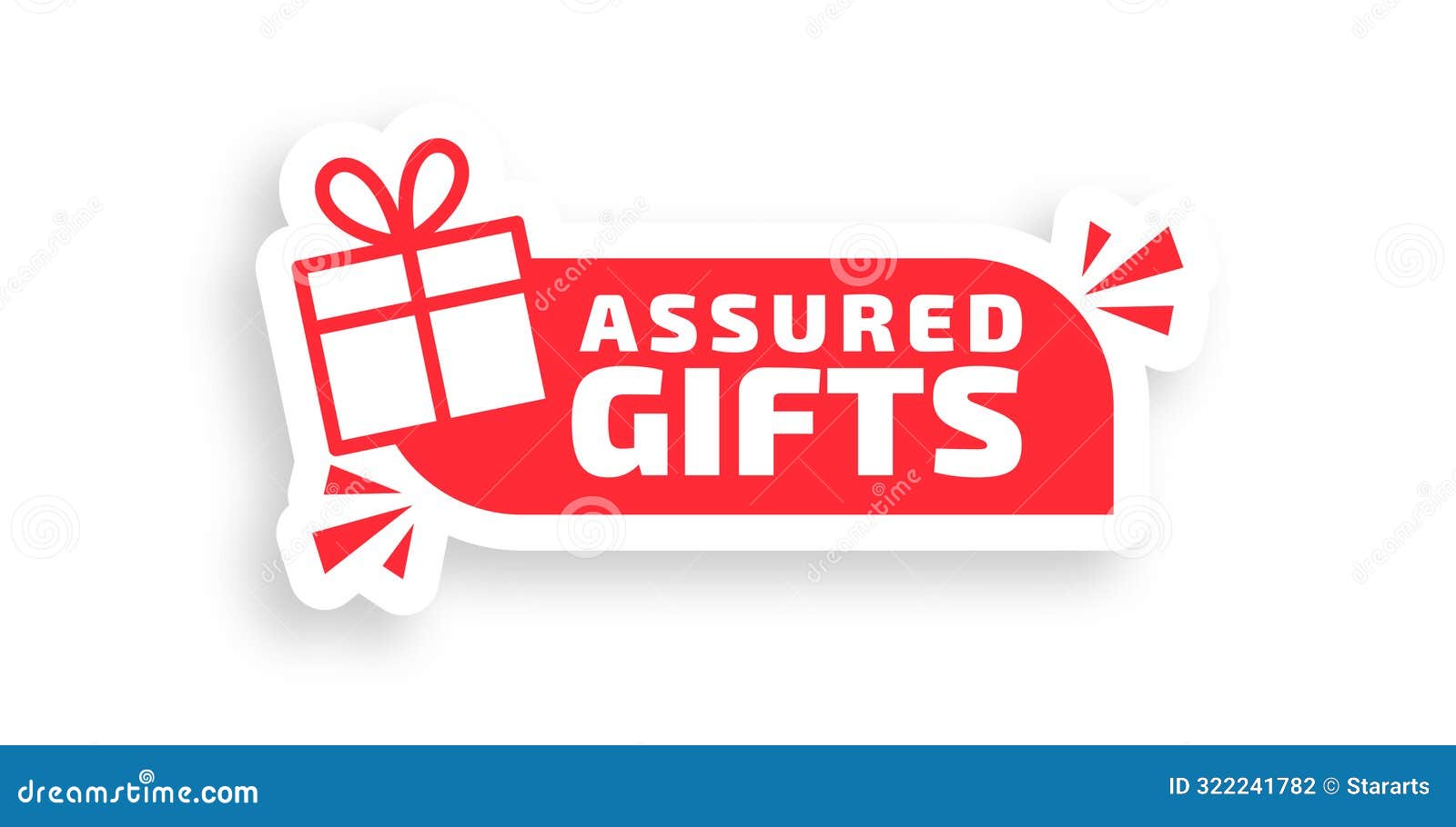 Assured Free Gifts Sticker Background With Giftbox Design Vector ...