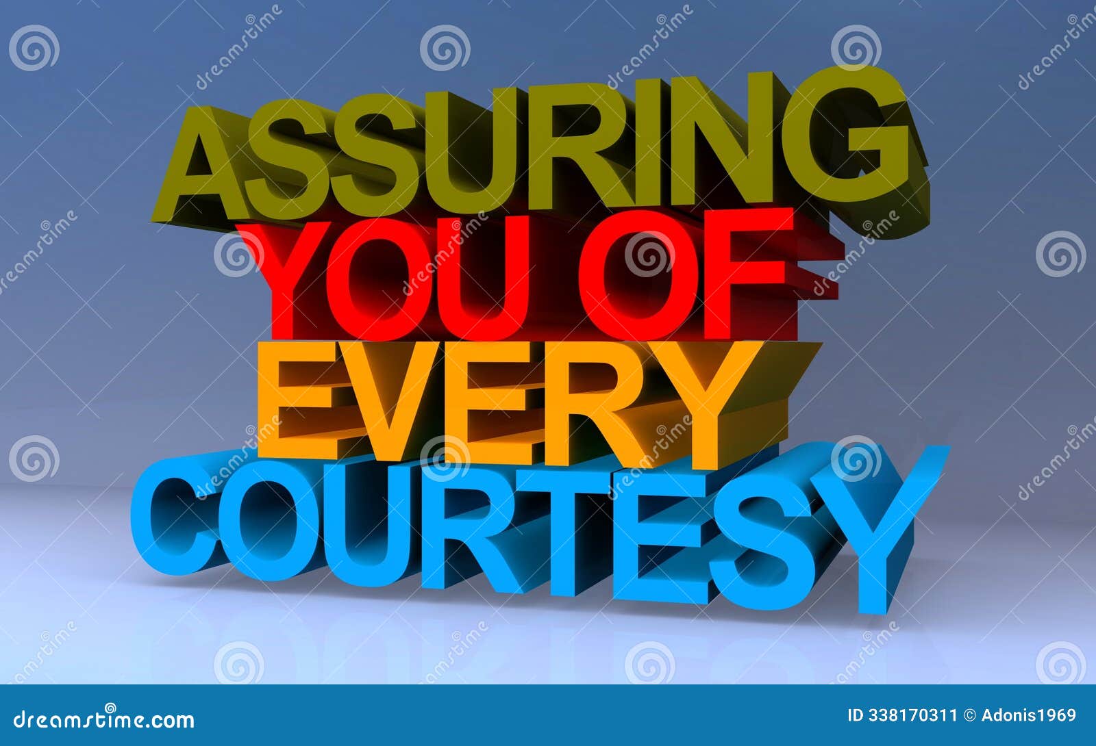 Assuring You Of Every Courtesy On Blue Royalty-Free Stock Photo ...