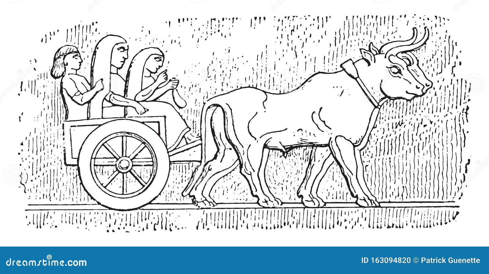 Assyrian Chariot Wall Relief Have Depicting Two Hunters On A Chariot ...
