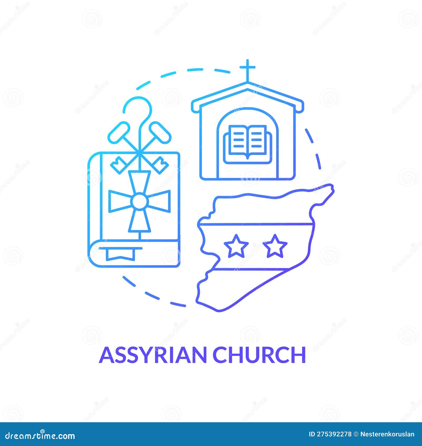 Assyrian Church Blue Gradient Concept Icon Stock Vector - Illustration ...