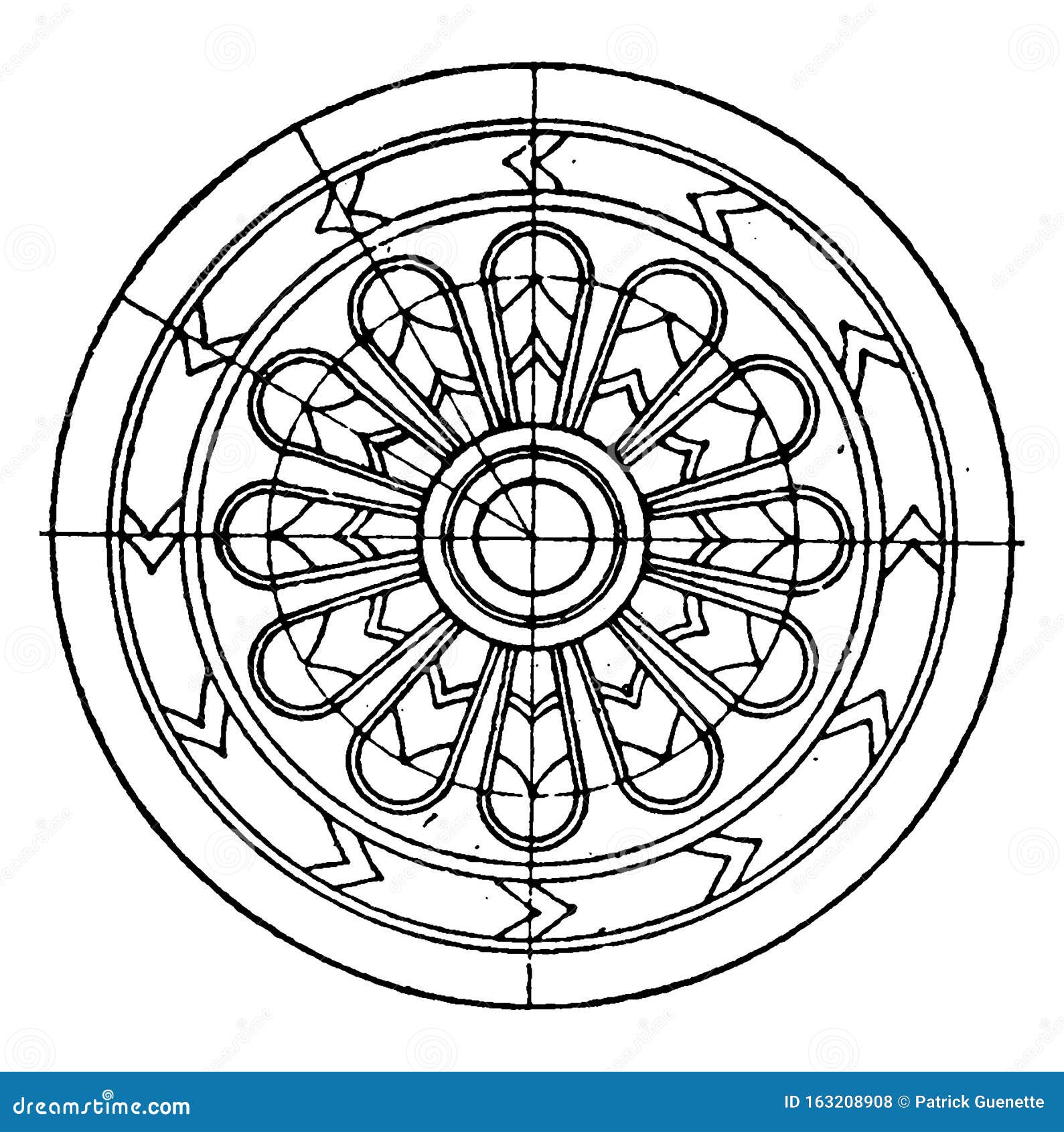 Assyrian Circular Panel is a Pavement Design Stock Vector ...
