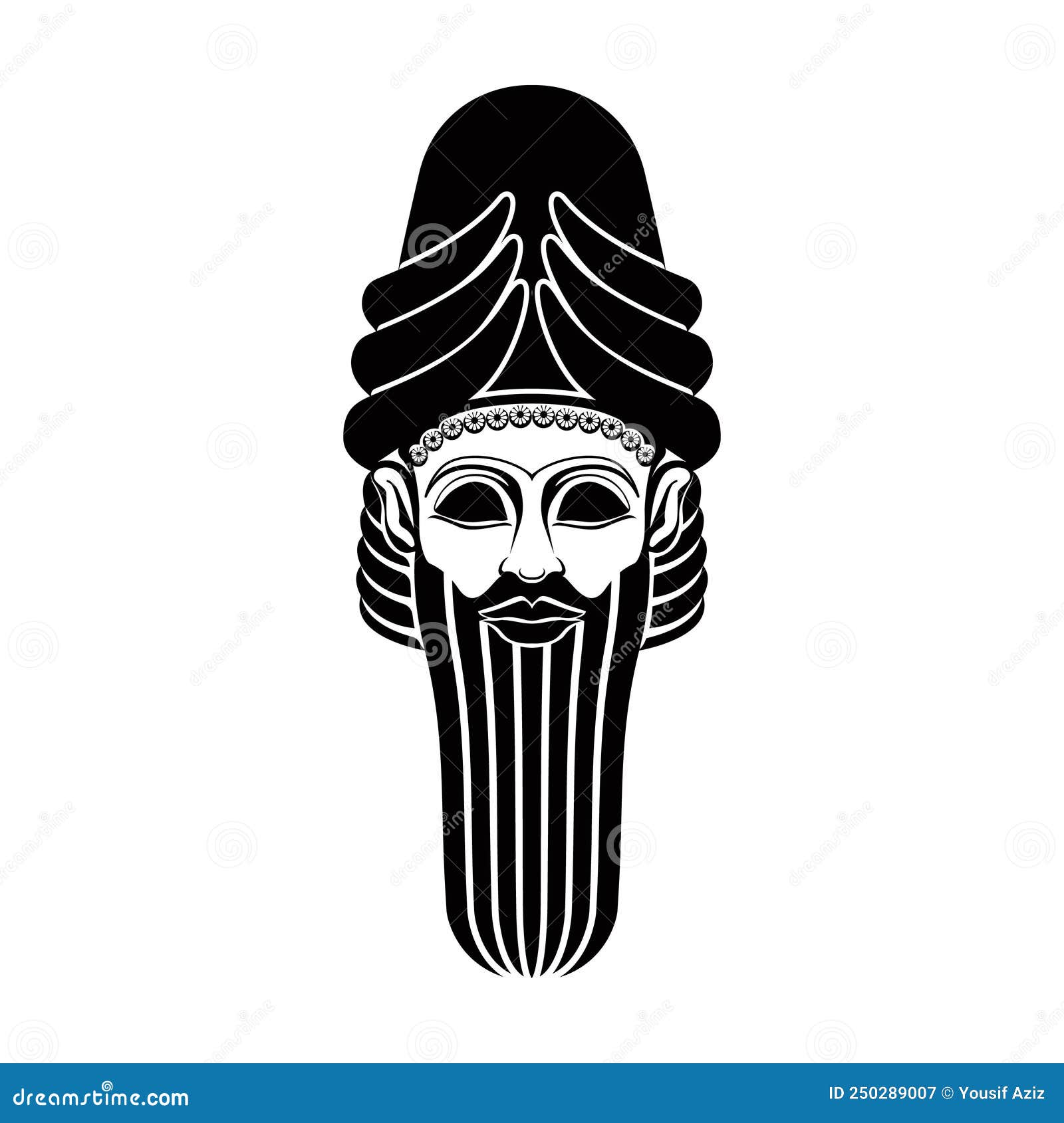 Assyrian King And His Chief Minster Vintage Illustration ...