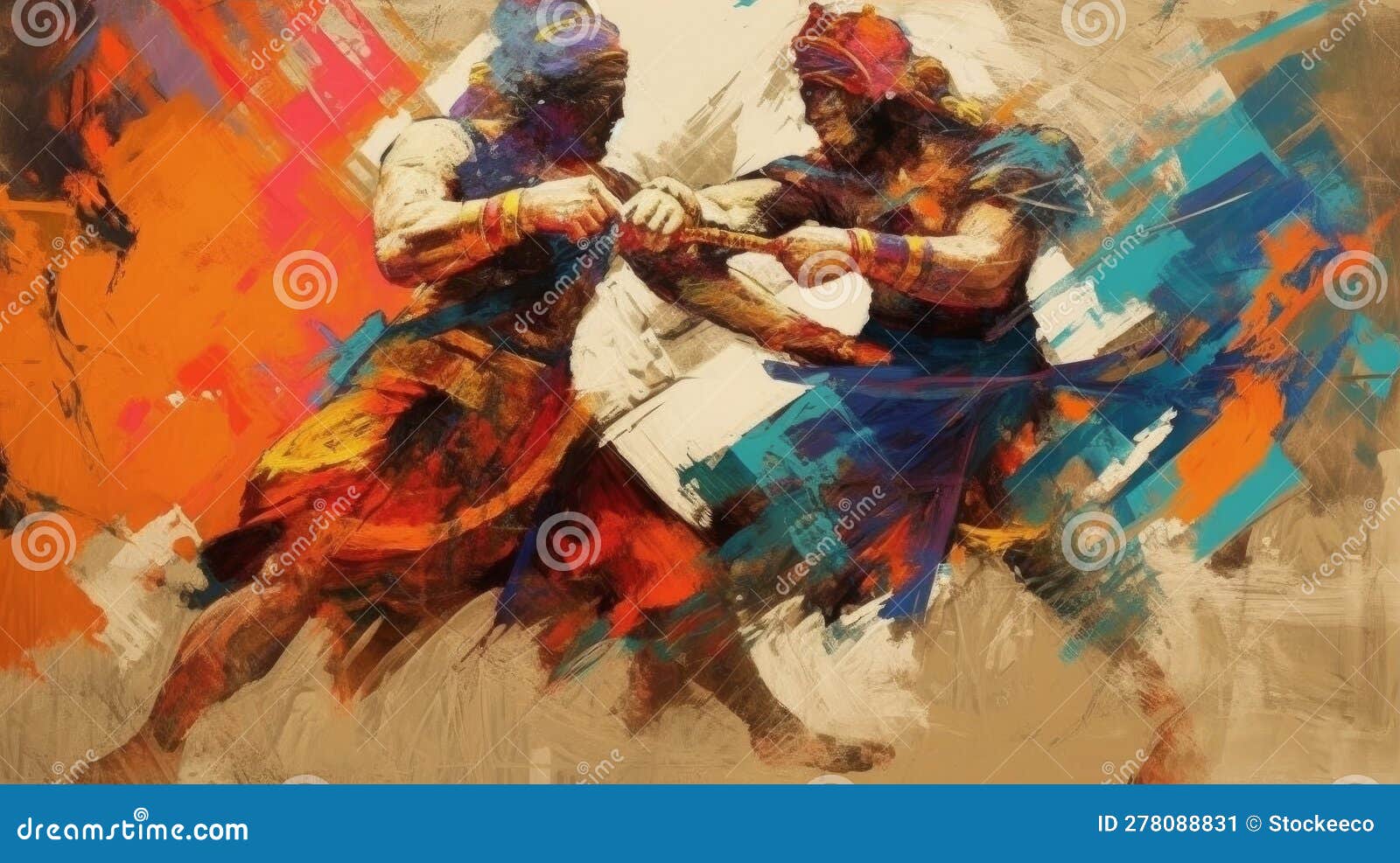 Assyrian Quarrel Scene With Dynamic Tilted Angle And Complementary ...