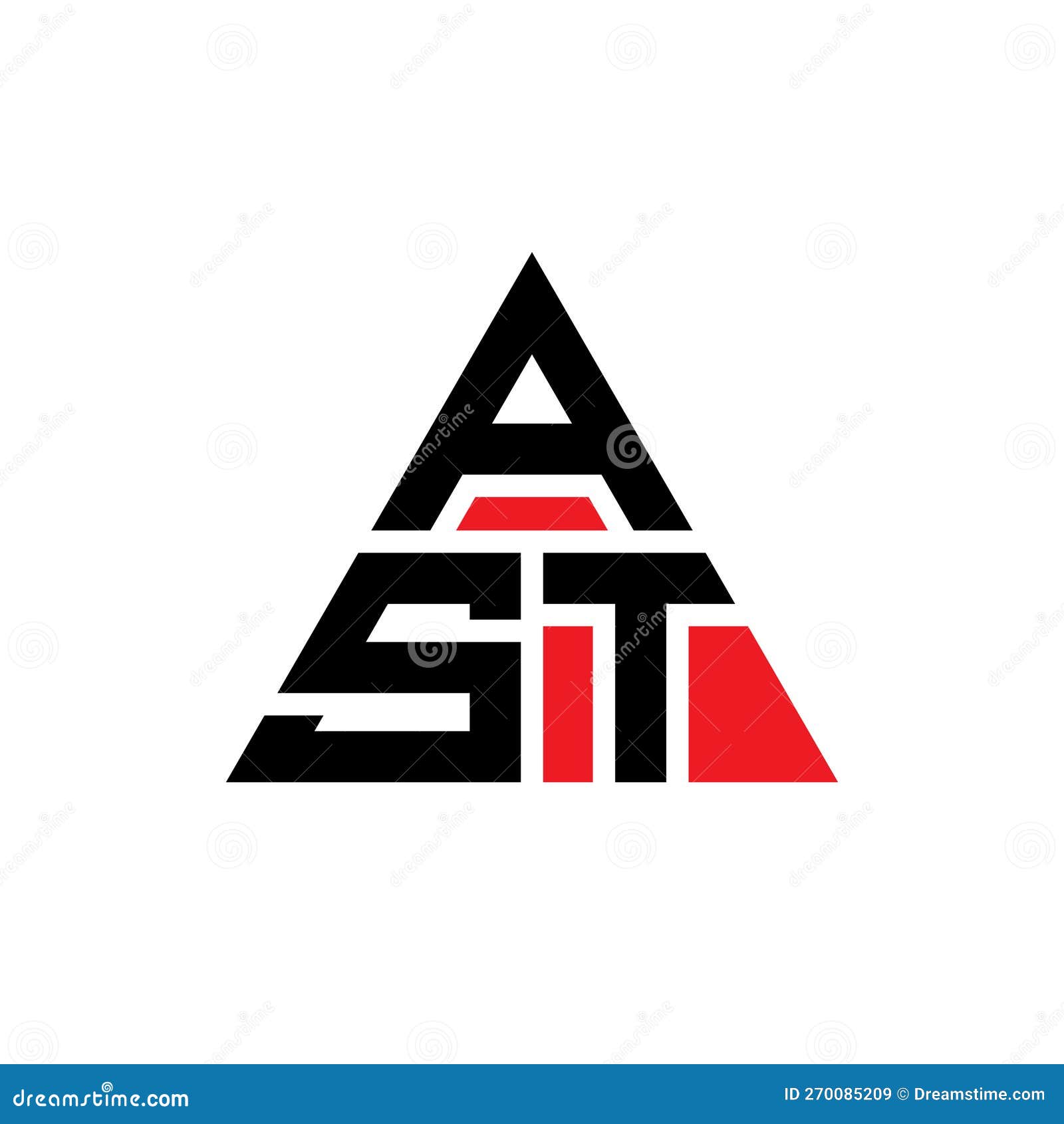 AST Triangle Letter Logo Design with Triangle Shape. AST Triangle Logo ...