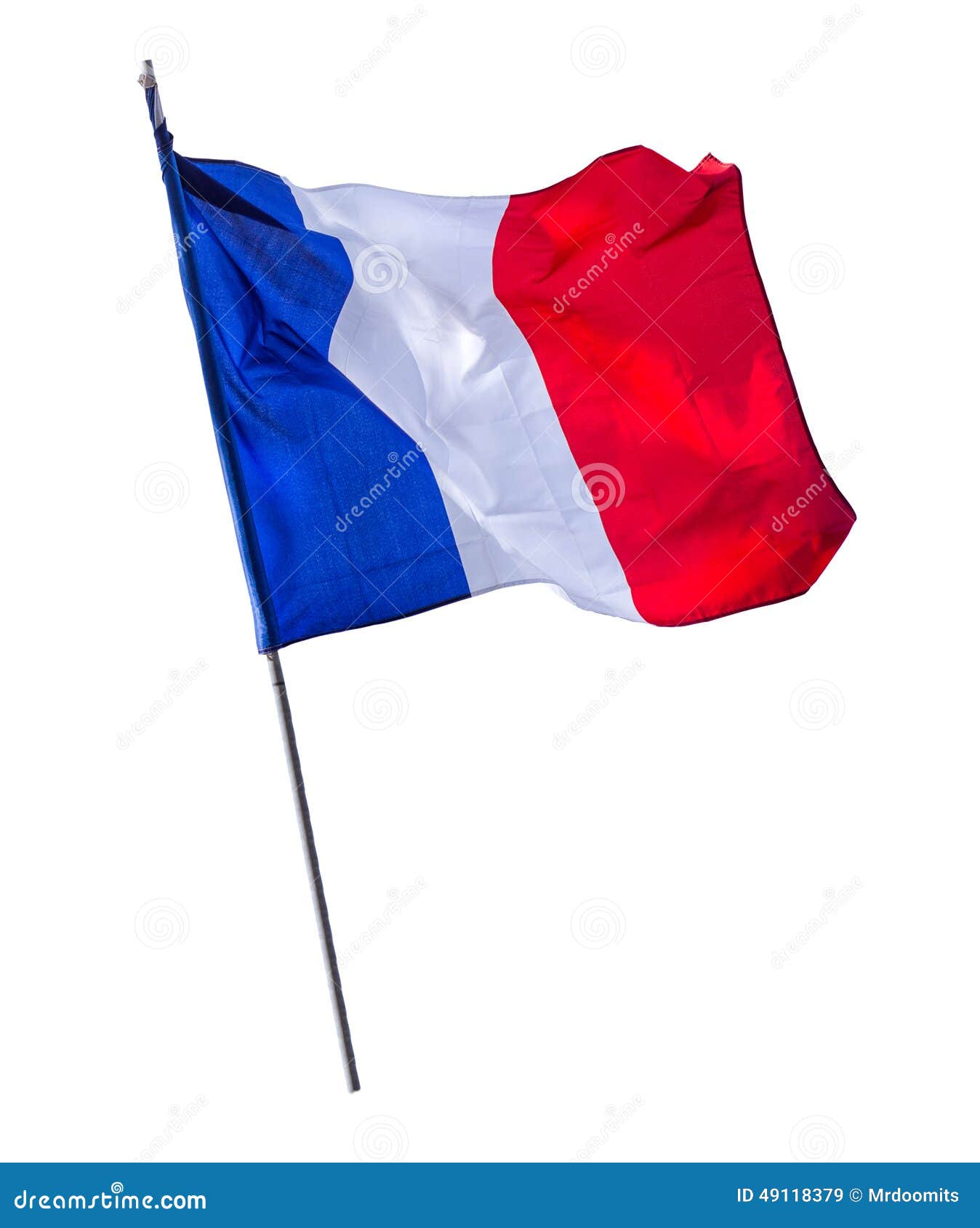 Asta De Bandera Francesa Aislada Imagen de archivo - Imagen de textura ...