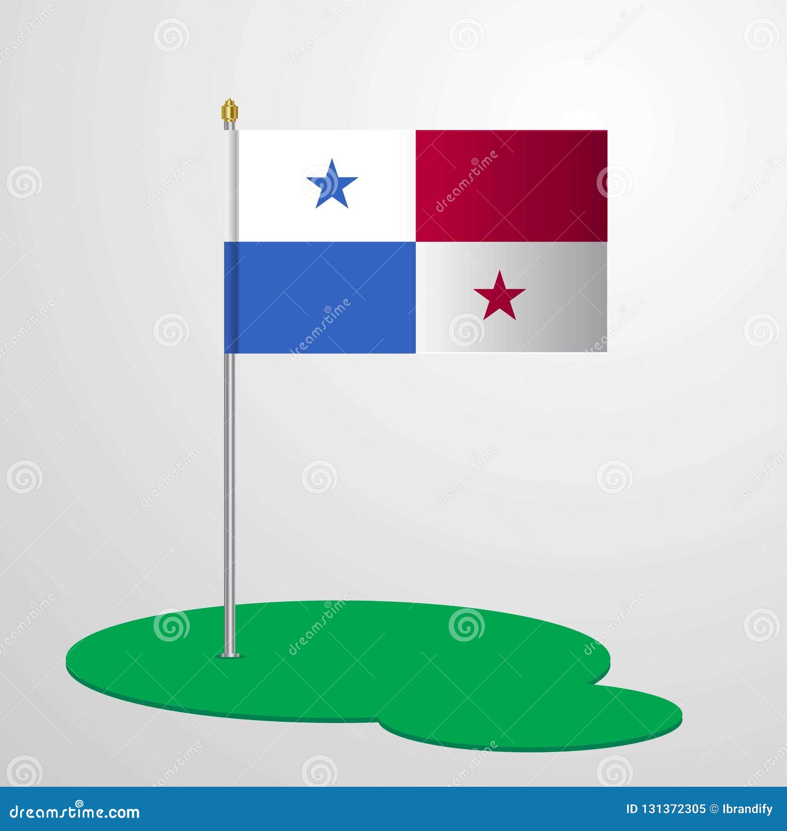 Asta de bandera de Panamá ilustración del vector. Ilustración de ...