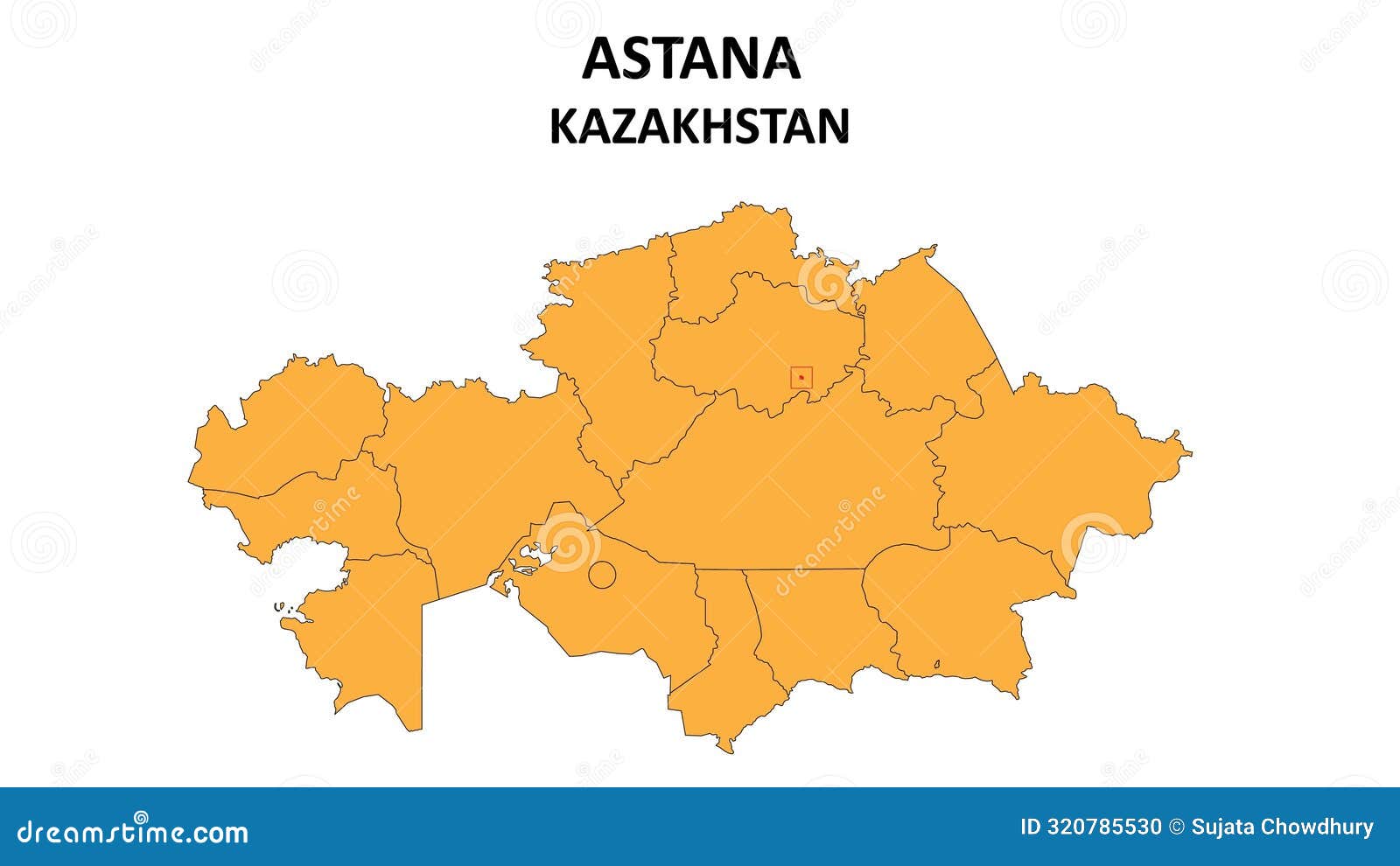 Astana Map in Kazakhstan. Vector Map of Kazakhstan. Regions Map of ...