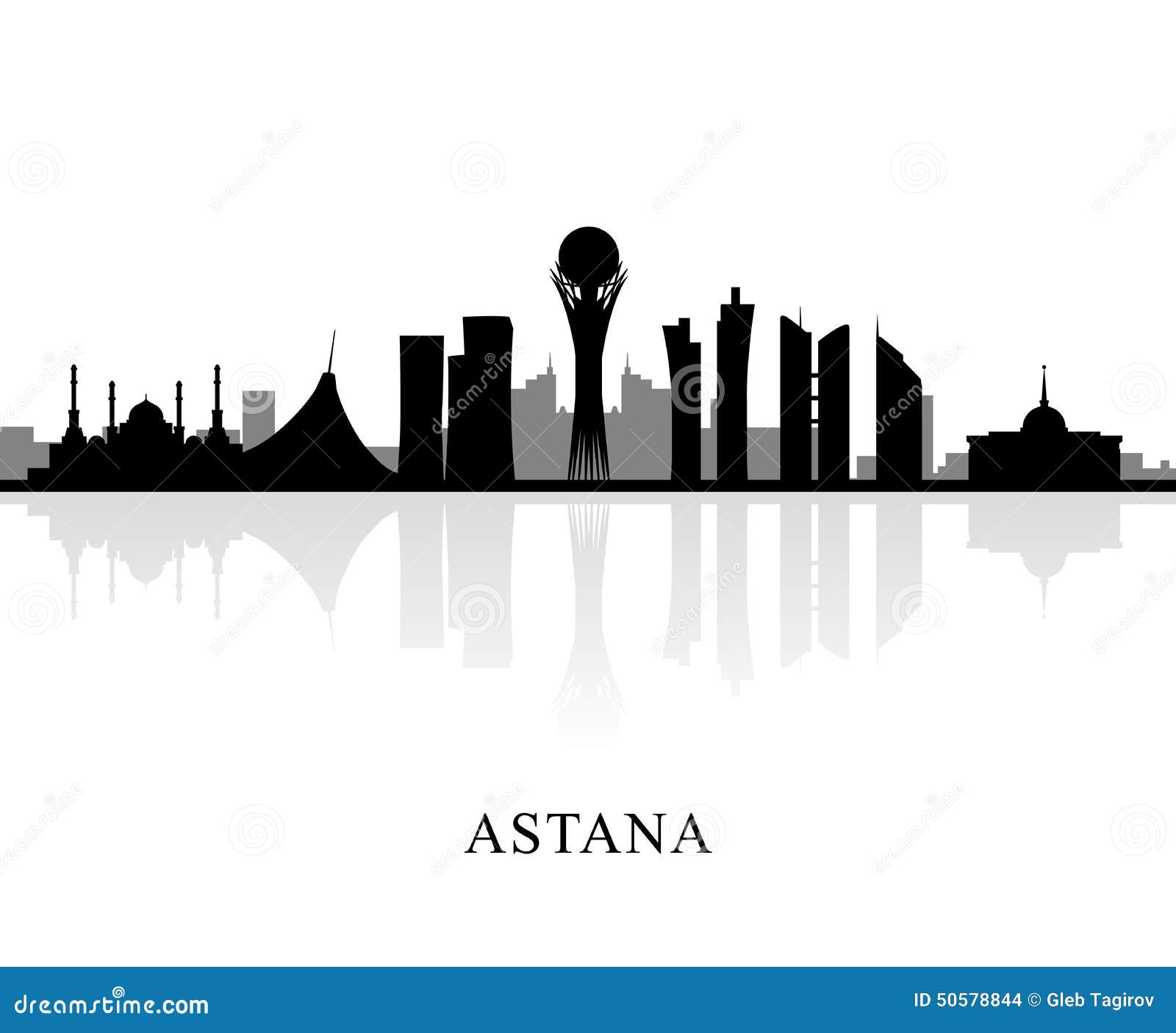 Astana skyline stock vector. Illustration of central - 50578844