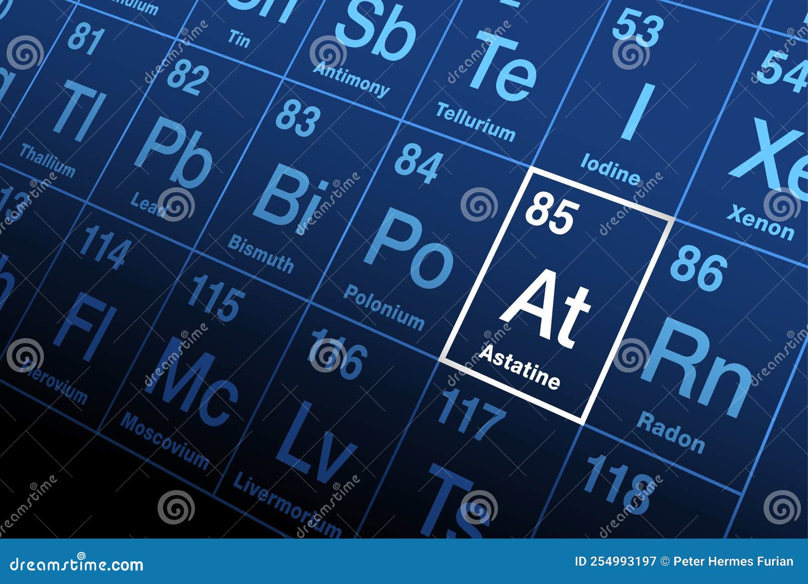 Astatine On Periodic Table Of The Elements, With Element Symbol At ...