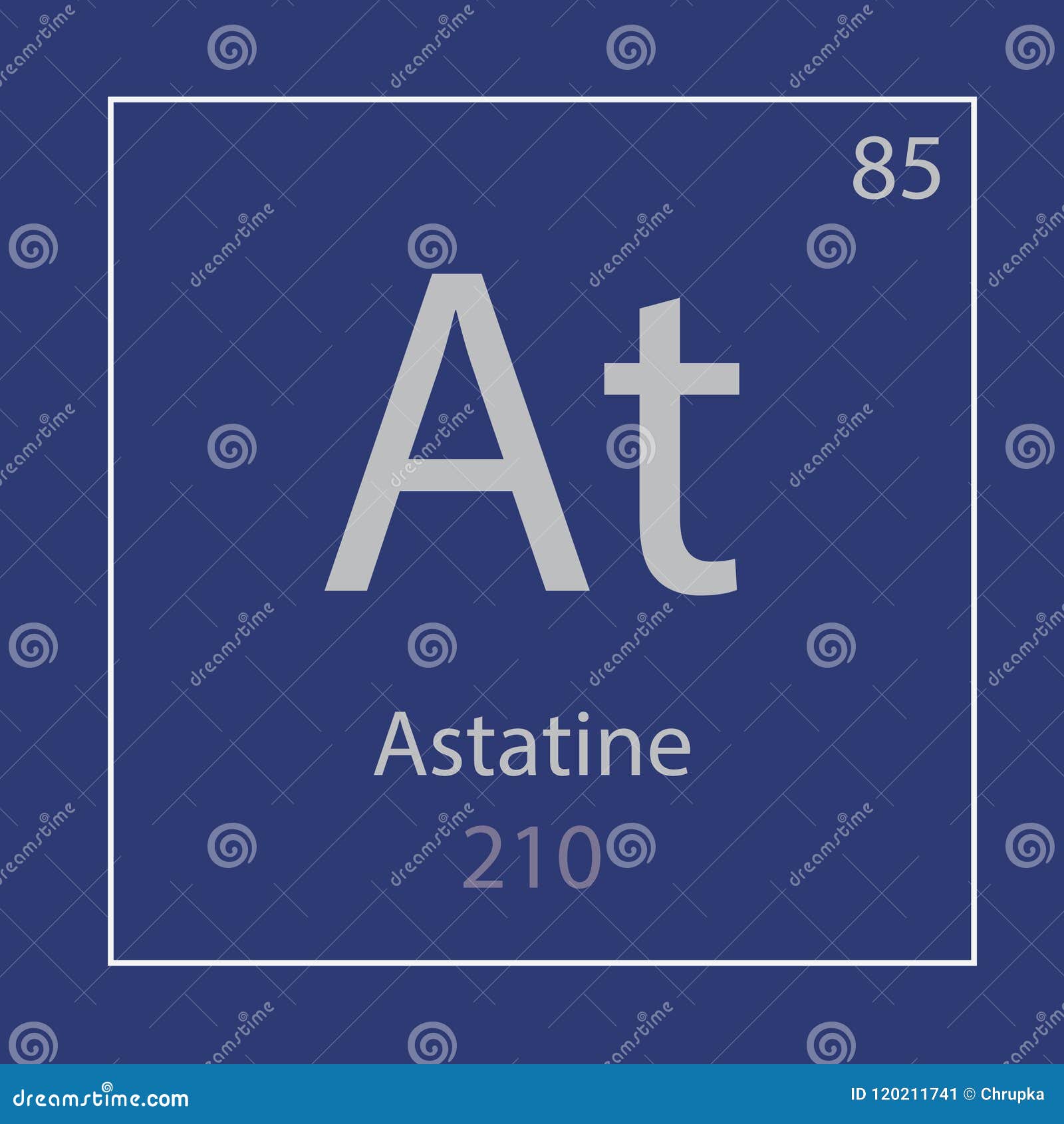 Astatino En El Icono Del Elemento Químico Ilustración del Vector ...