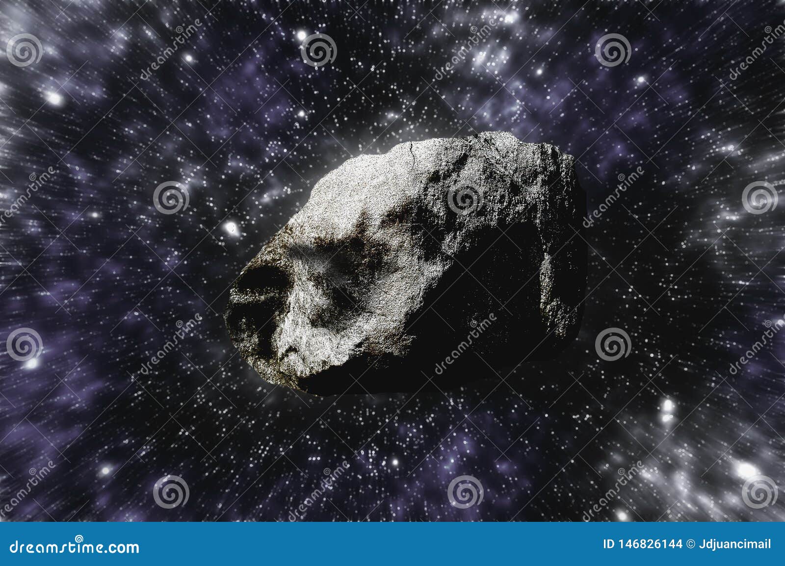 Asteoid Falling Fast in the Space and Some Stars. Treat of Meteor ...